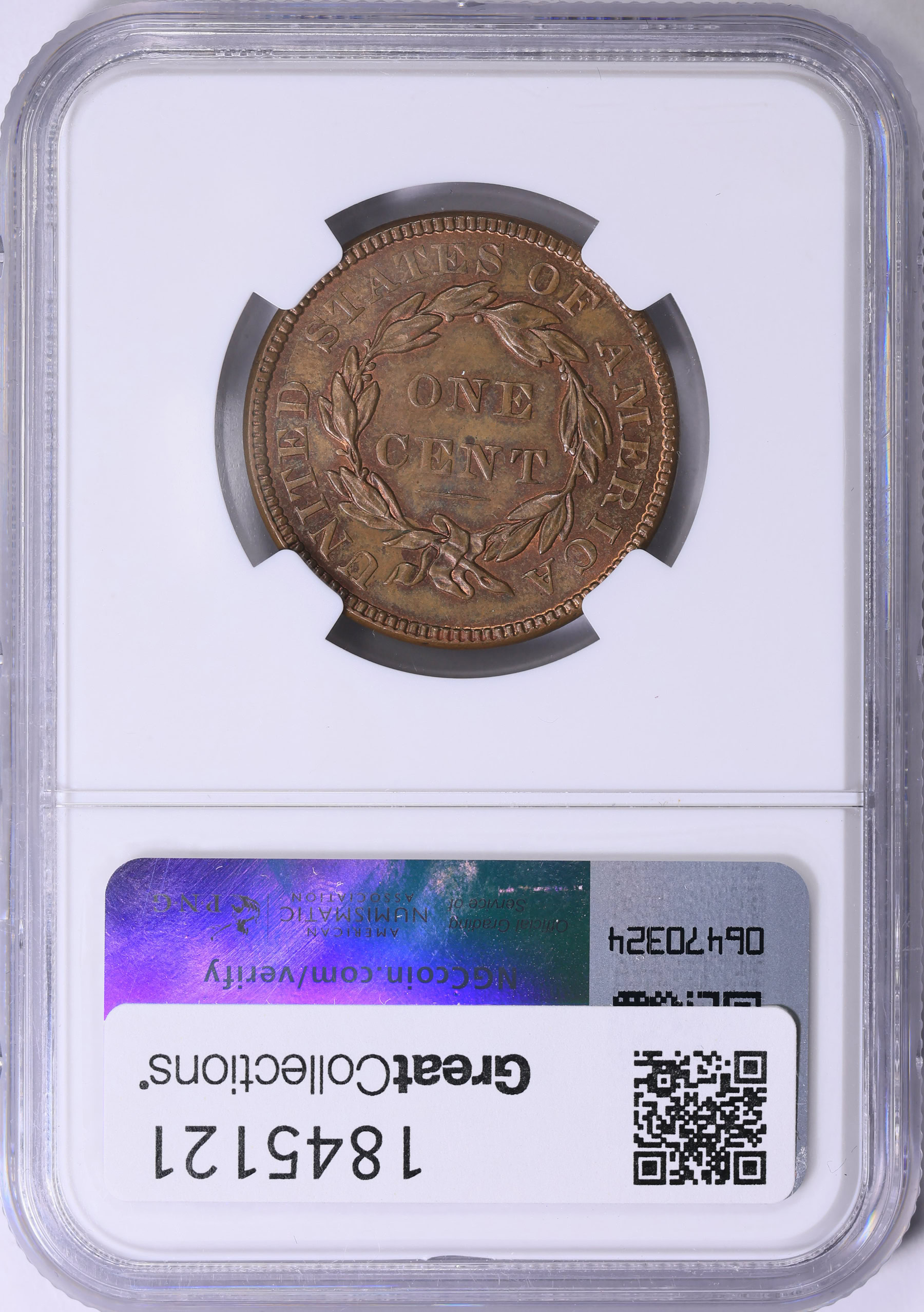 1836 Matron Cent NGC MS-63 BN (Item 1845121) | GreatCollections Coin Auctions