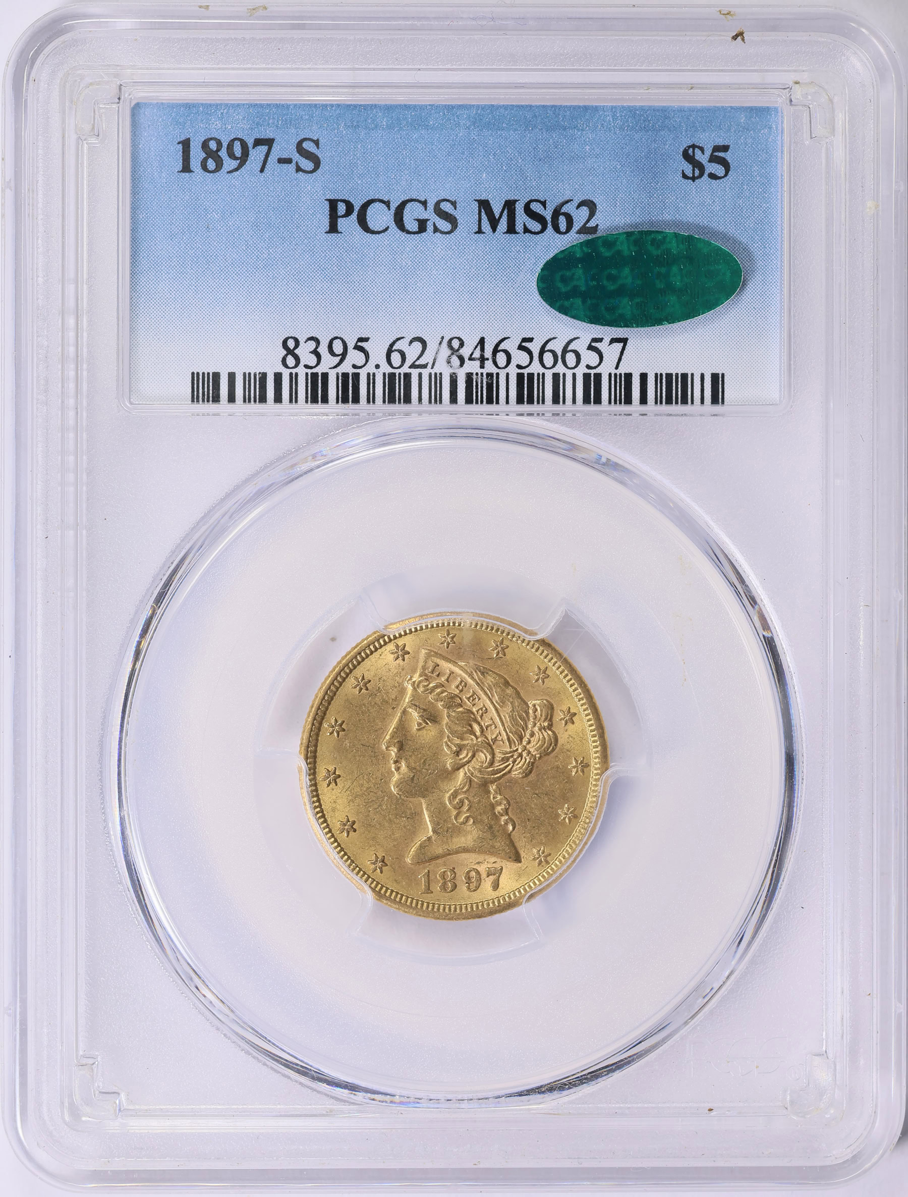 1897-S Liberty Gold Half Eagle PCGS MS-62 (CAC Green) (Item 1845146) | GreatCollections Coin ...