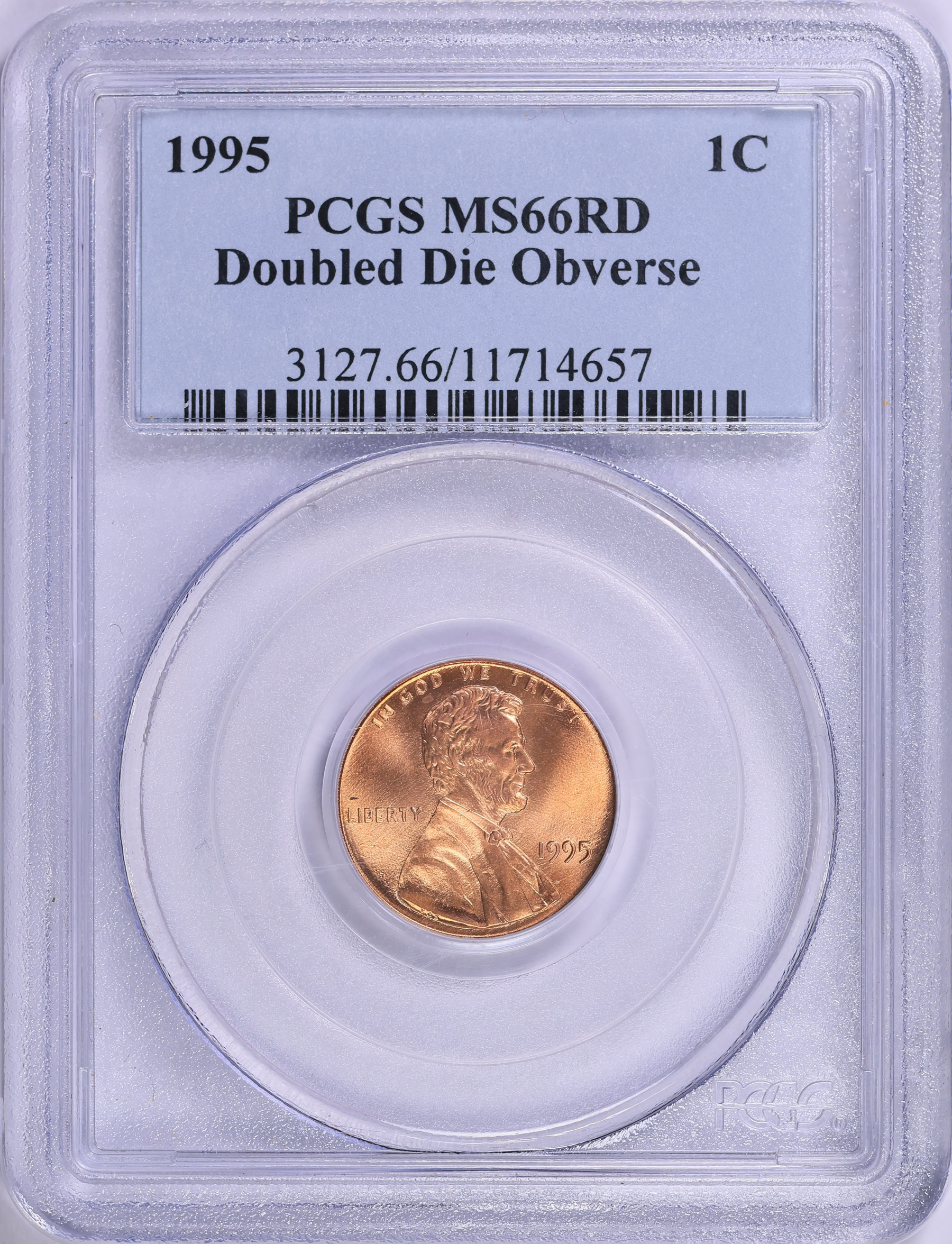 1995 Lincoln Cent Doubled Die Obverse PCGS MS-66 RD (Item 1845168 ...