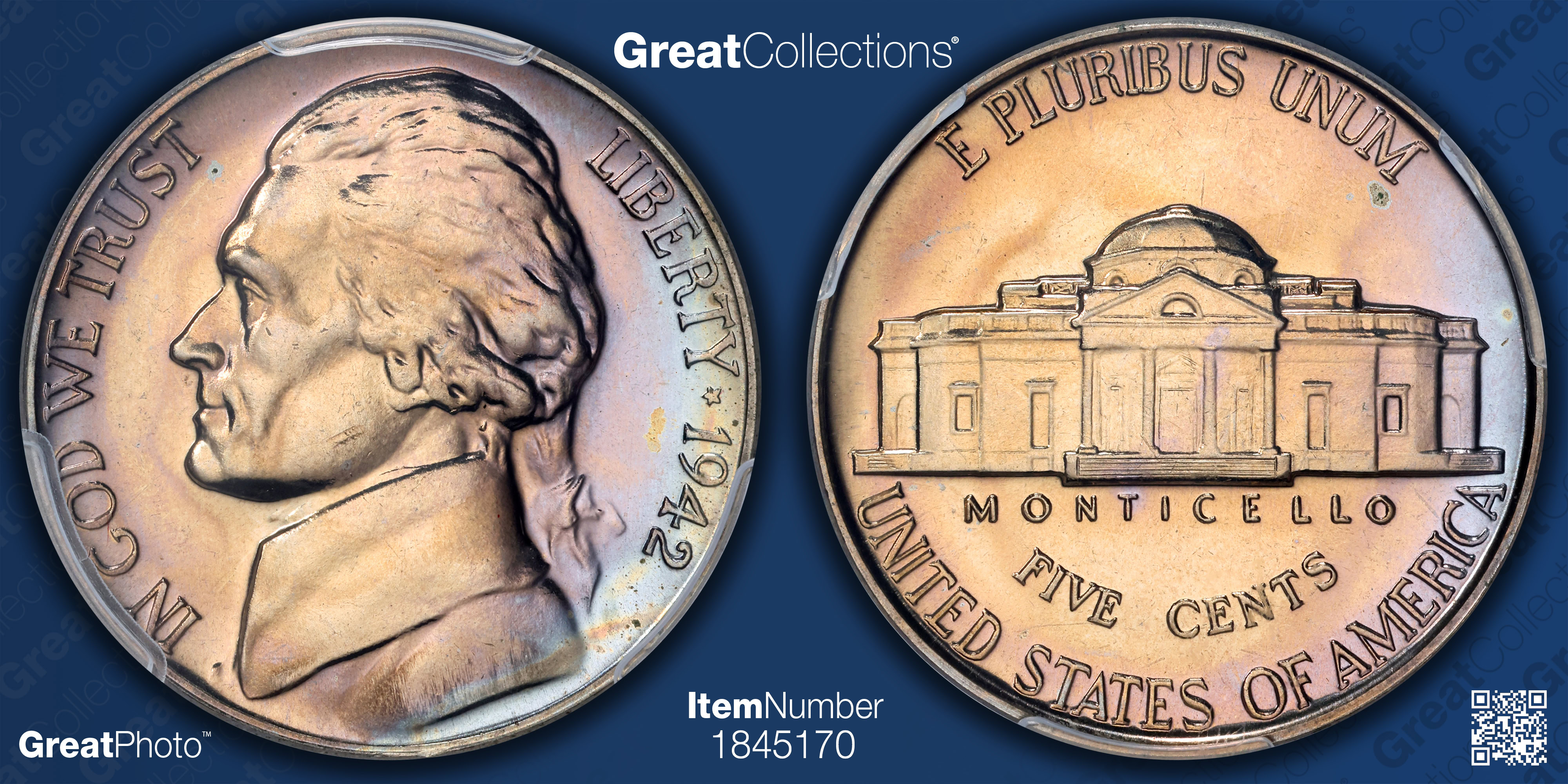 1942 Jefferson Nickel Type 1 PCGS Proof-66 (Toned) (Item 1845170 ...