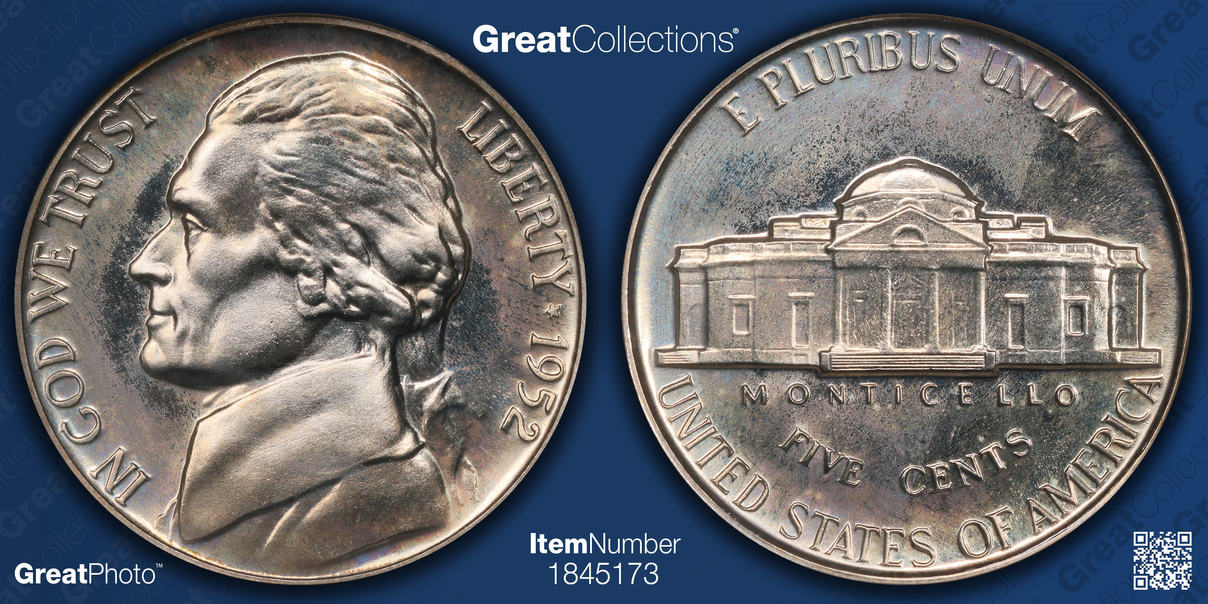 1952 Jefferson Nickel NGC Proof-67 (Item 1845173) | GreatCollections ...