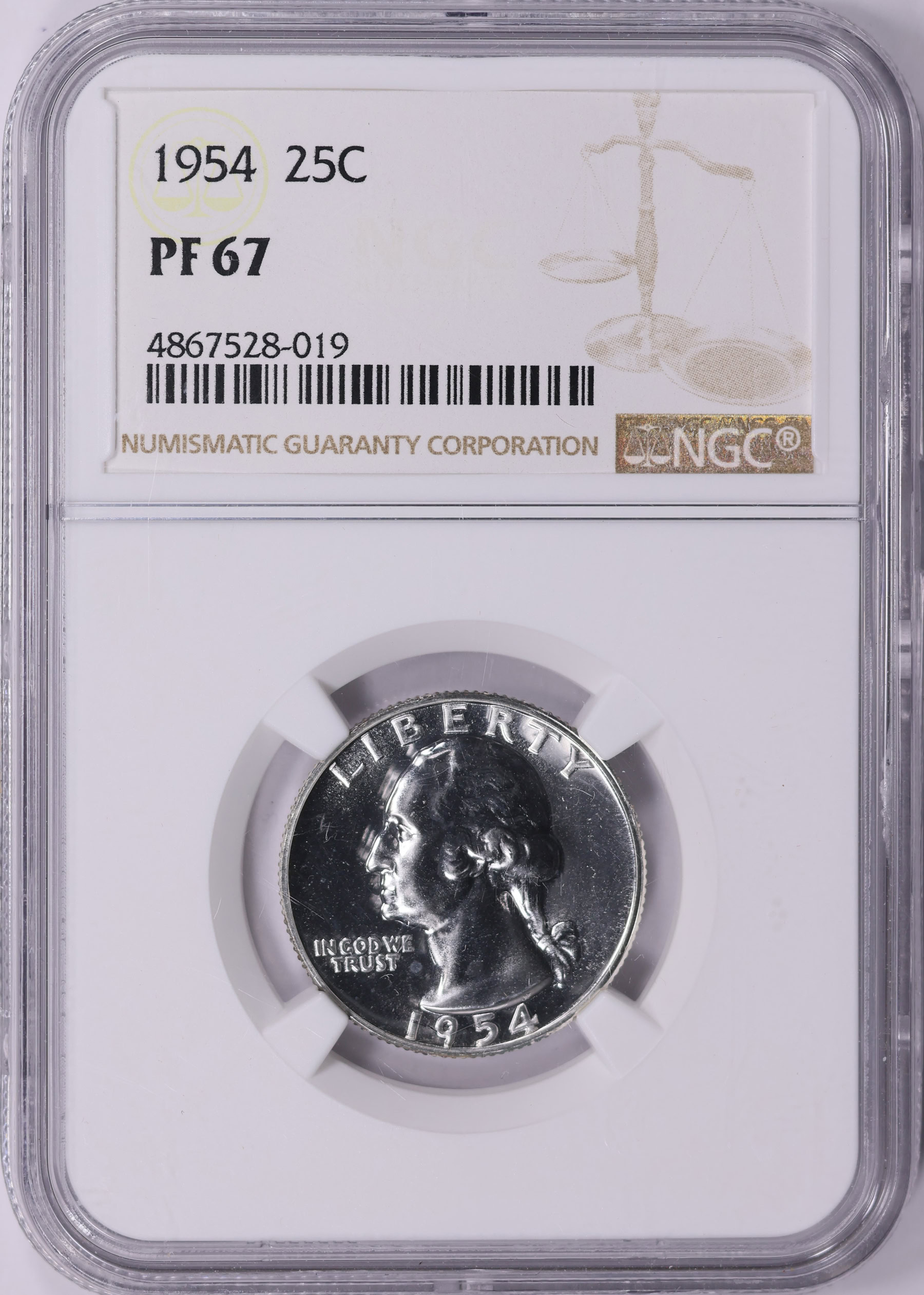 1954 Washington Quarter NGC Proof-67 (Item 1845175) | GreatCollections Coin Auctions