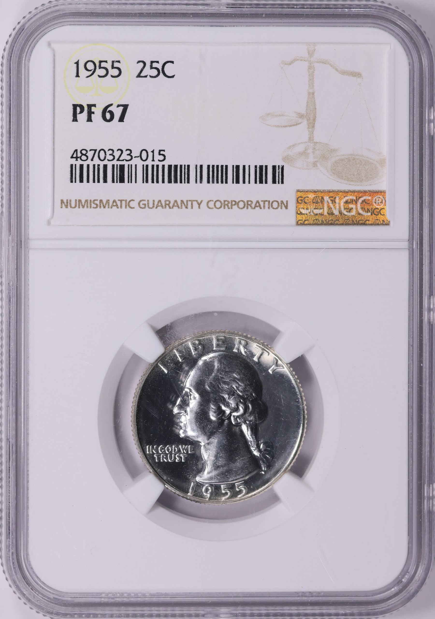1955 Washington Quarter NGC Proof-67 (Item 1845177) | GreatCollections Coin Auctions