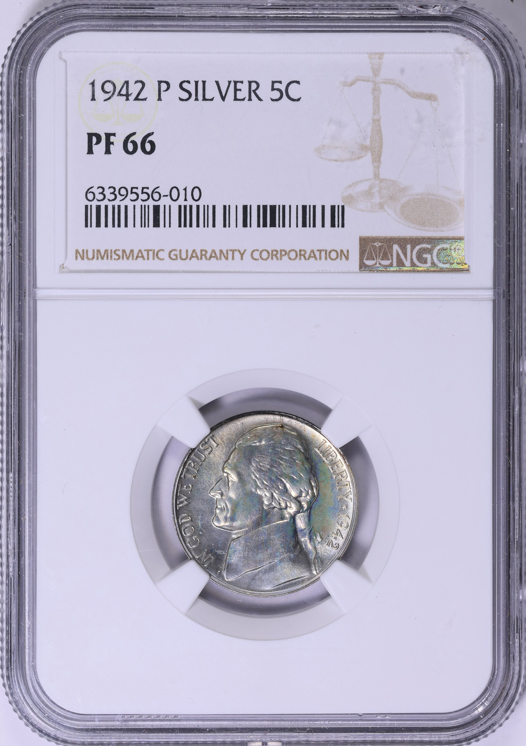 1942-P Jefferson Nickel NGC Proof-66 (Toned) (Item 1845185) | GreatCollections Coin Auctions