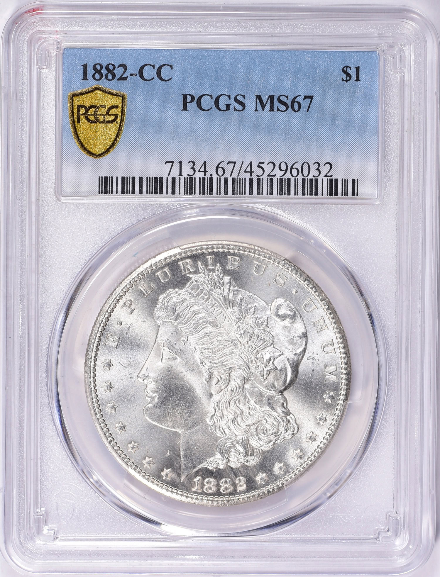 1882-CC Morgan Silver Dollar PCGS MS-67 (Item 1845256) | GreatCollections Coin Auctions