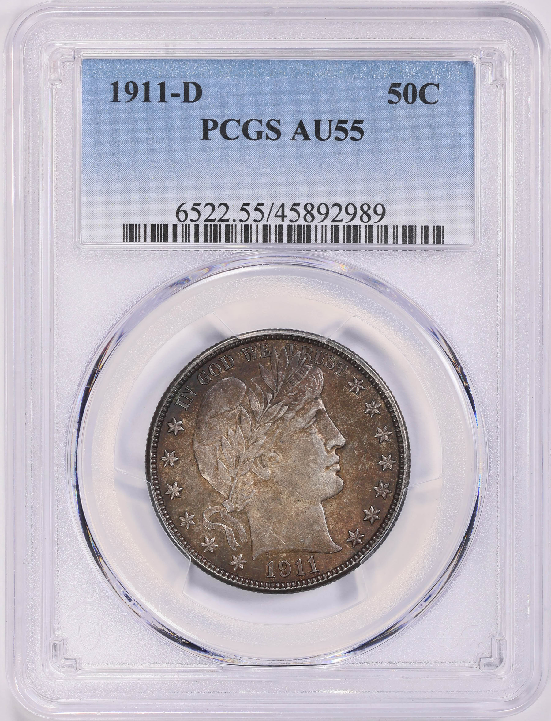 1911-D Barber Half Dollar PCGS AU-55 (Item 1845958) | GreatCollections Coin Auctions