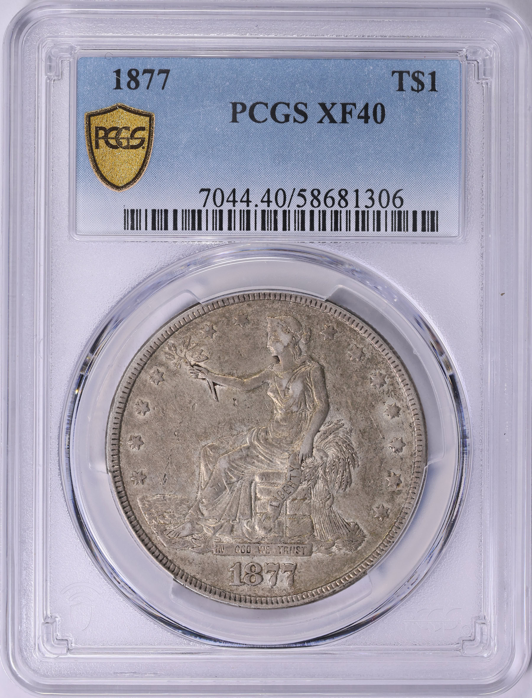 1877 Trade Silver Dollar PCGS XF-40 (Item 1845968) | GreatCollections Coin Auctions