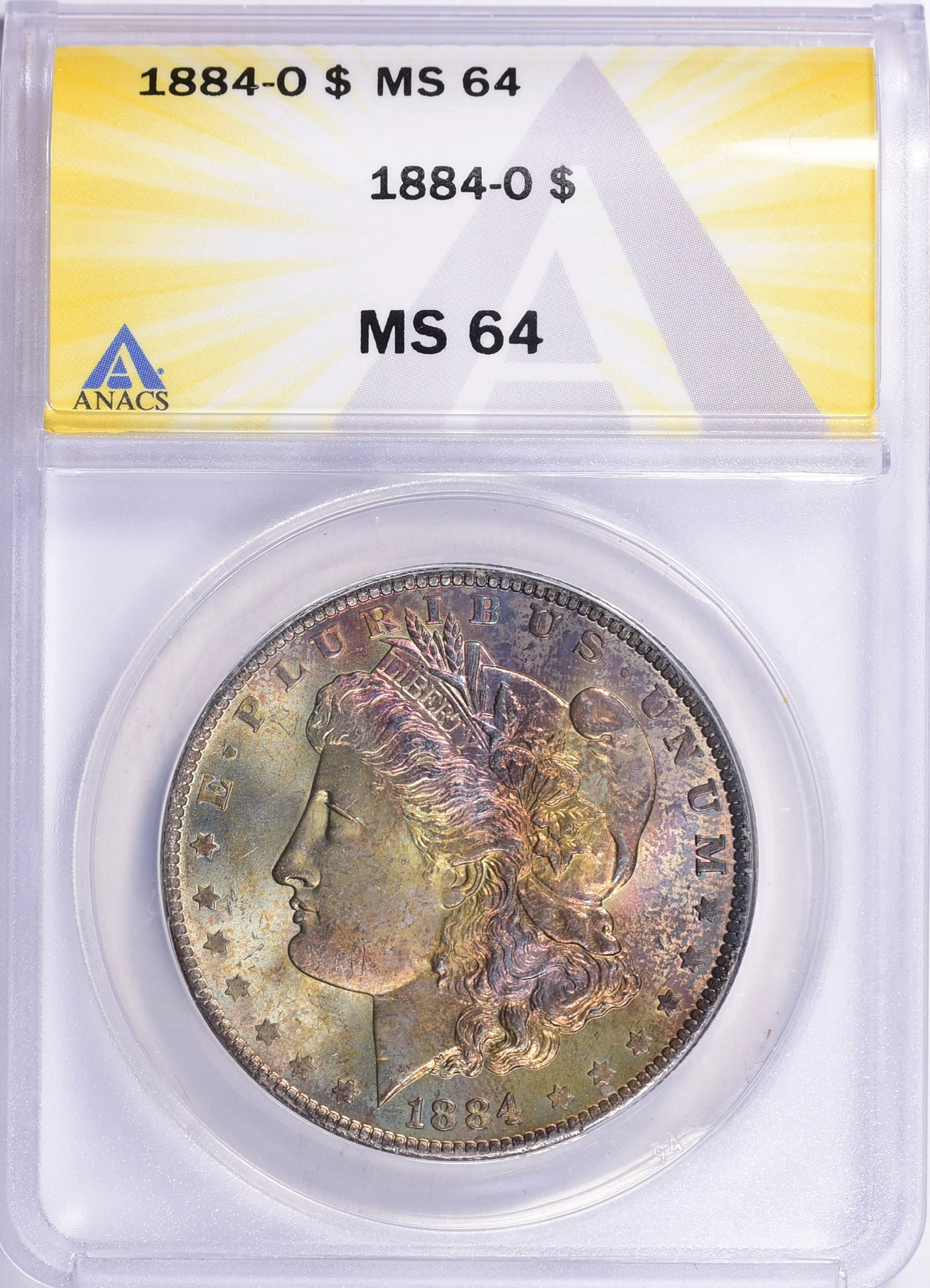 1884-O Morgan Silver Dollar ANACS MS-64 (Toned) (Item 1845974) | GreatCollections Coin Auctions