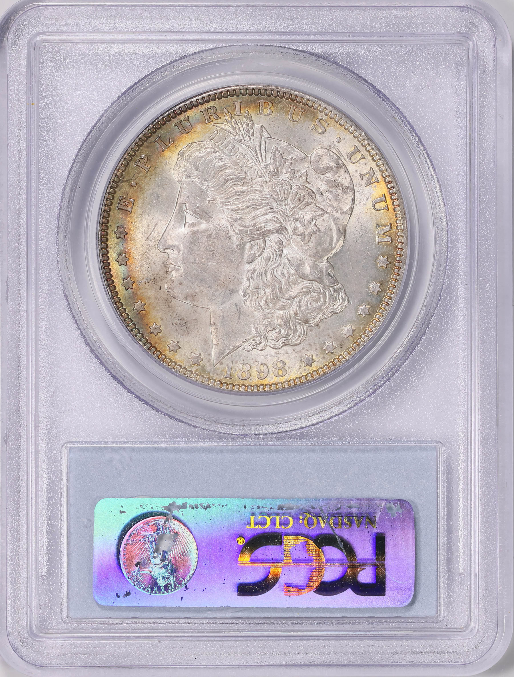 1898 Morgan Silver Dollar PCGS MS-63 (Toned) (Item 1845982) | GreatCollections Coin Auctions