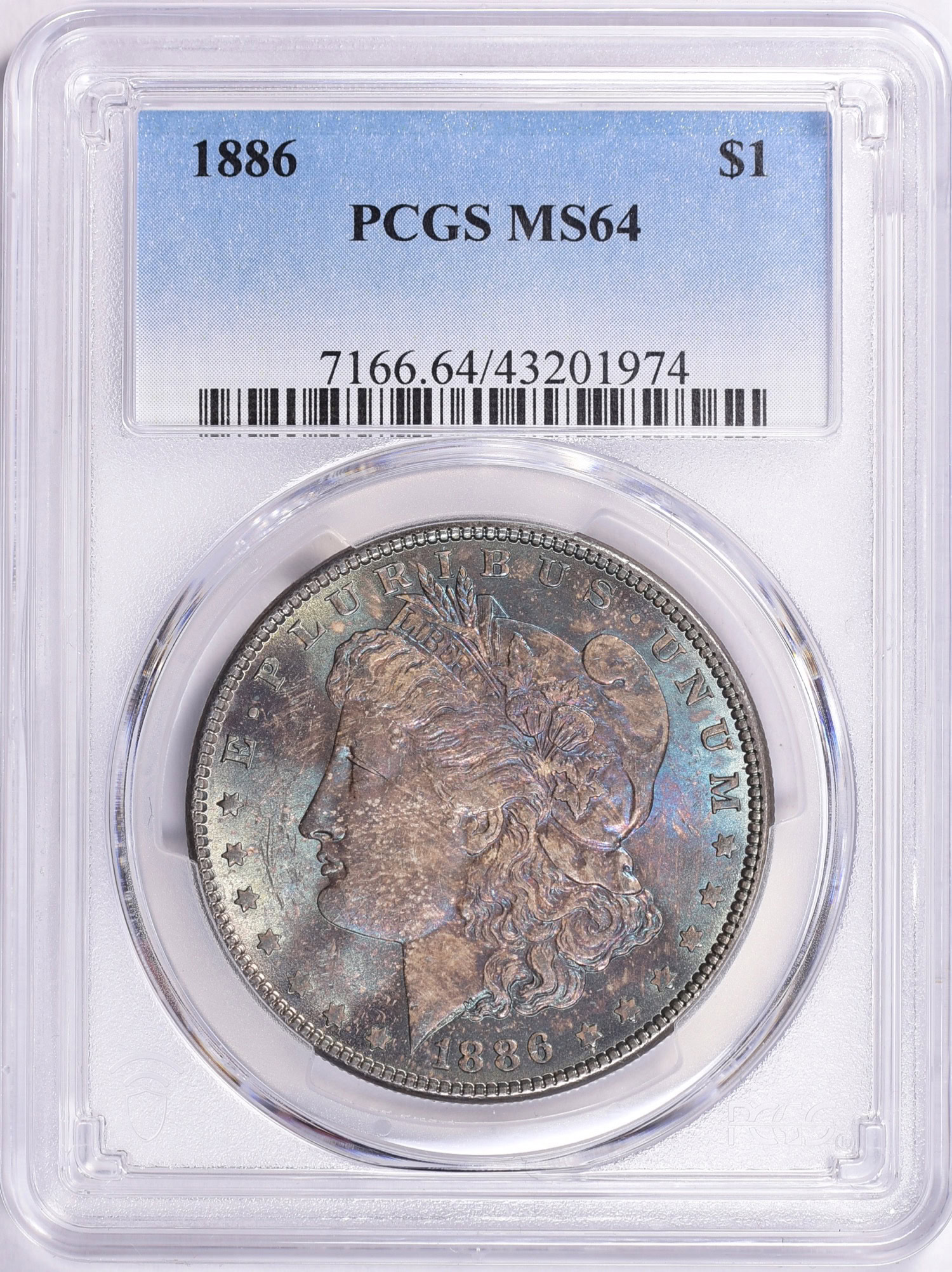 1886 Morgan Silver Dollar PCGS MS-64 (Toned) (Item 1845989) | GreatCollections Coin Auctions