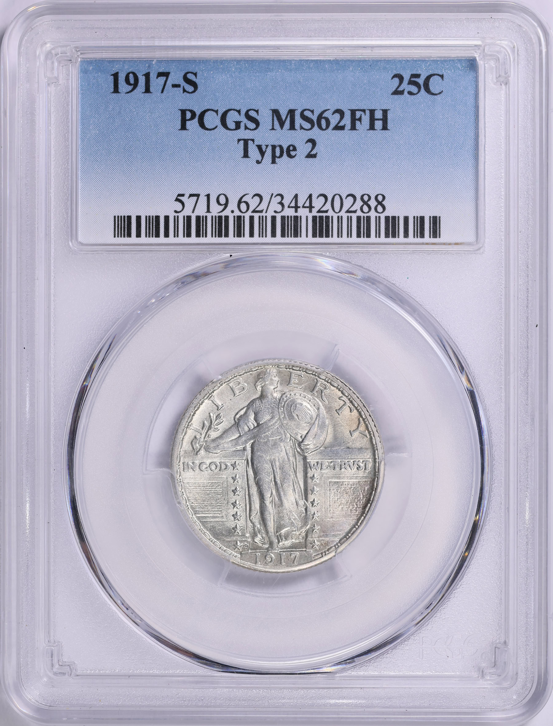 1917-S Standing Liberty Quarter Type 2 PCGS MS-62 FH (Item 1846033) | GreatCollections Coin Auctions