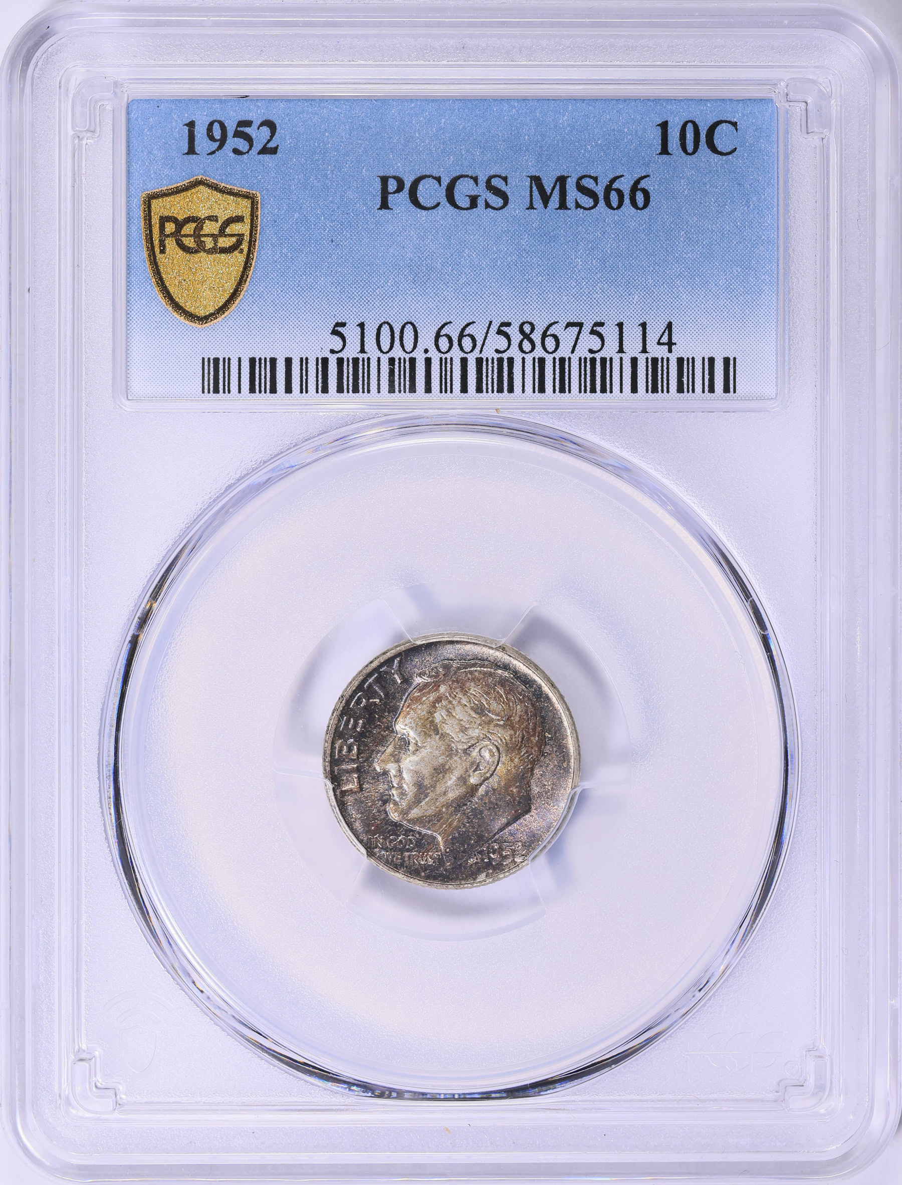 1952 Roosevelt Dime PCGS MS-66 (Toned) (Item 1846068 ...
