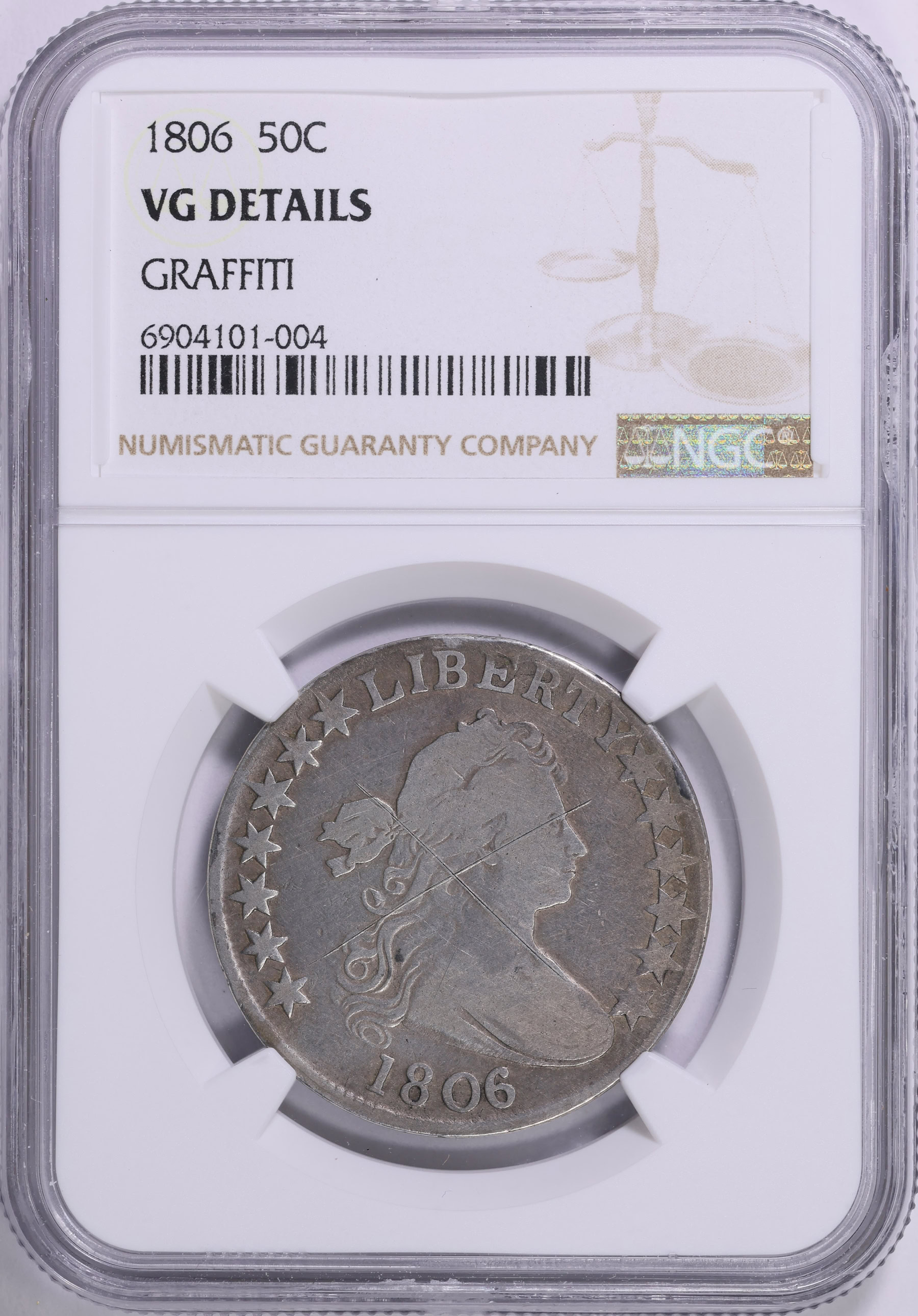 1806 Draped Bust Half Dollar NGC VG Details (Item 1846071 ...
