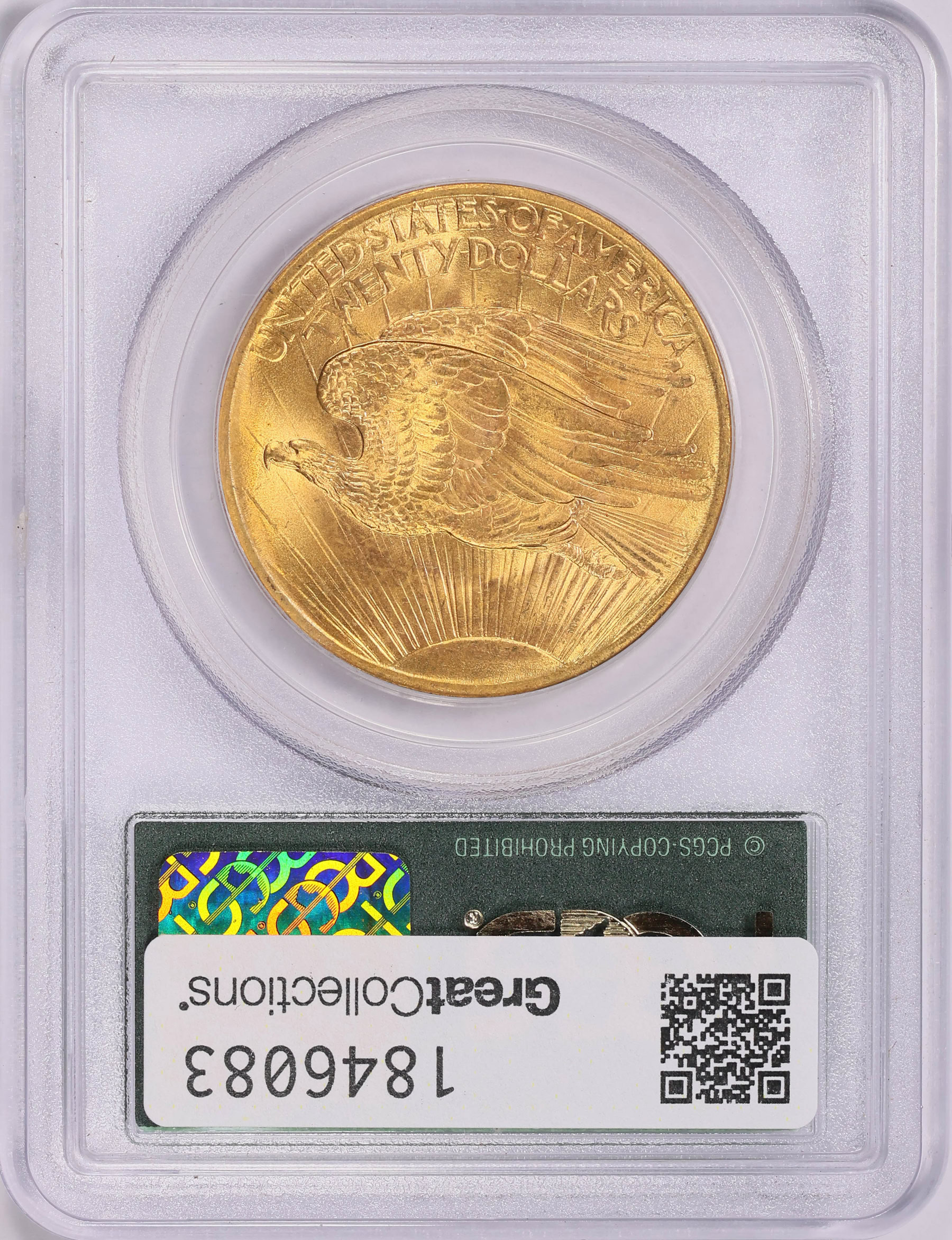 1908 Saint-Gaudens Gold Double Eagle No Motto Wells Fargo Nevada Gold ...