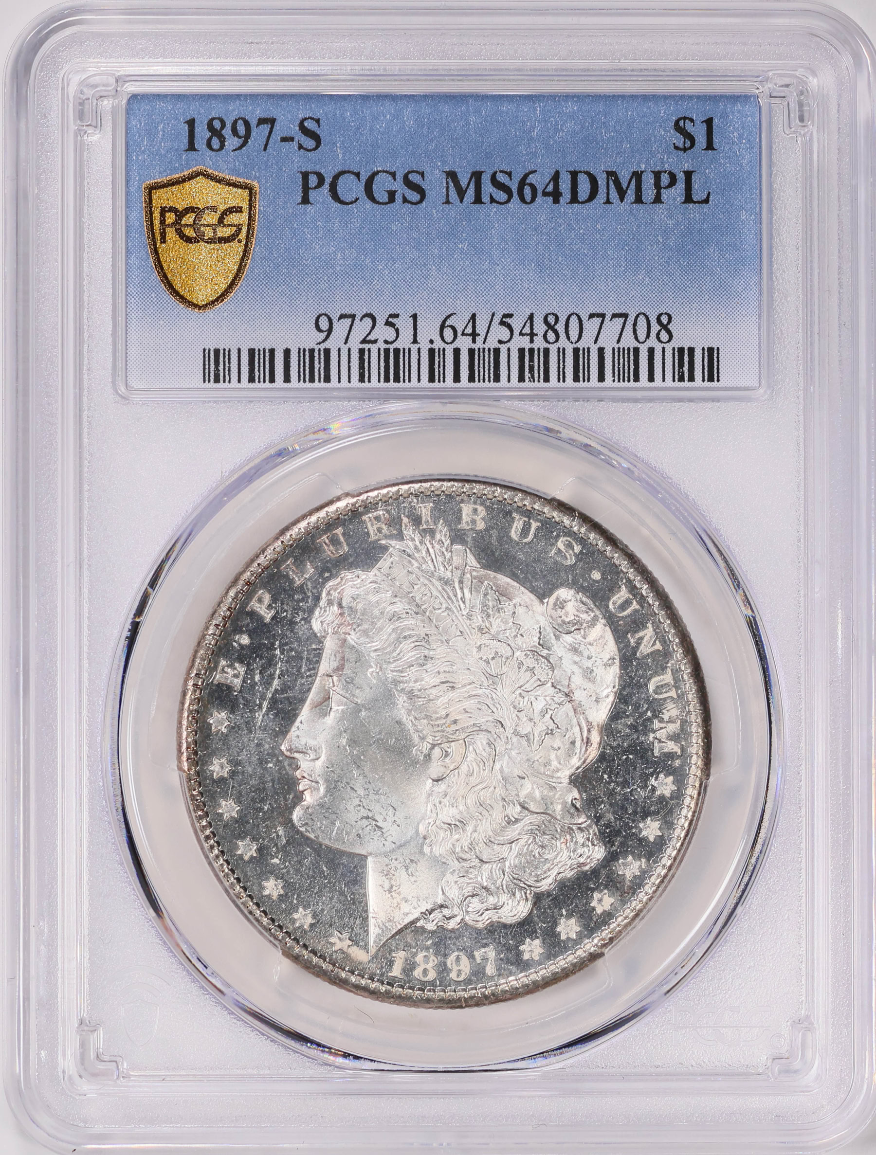 1897-S Morgan Silver Dollar PCGS MS-64 DMPL (Item 1846109) | GreatCollections Coin Auctions