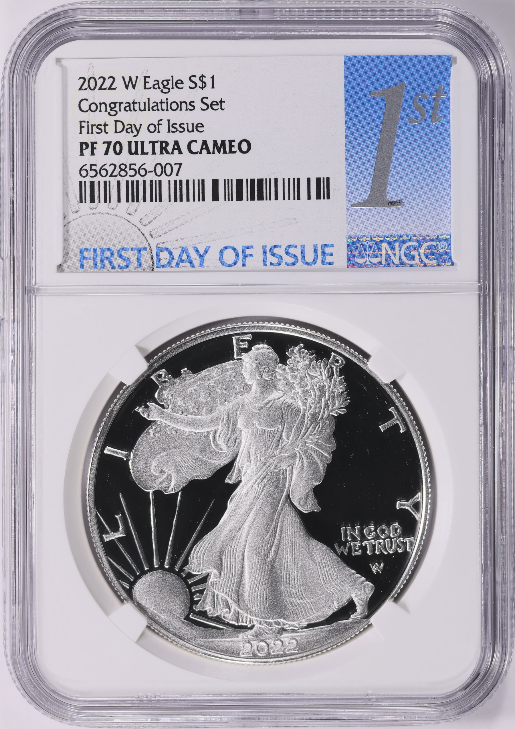 2022-W $1 Silver Eagle First Day of Issue (From the Congratulations Set) NGC Proof-70 UC (Item ...