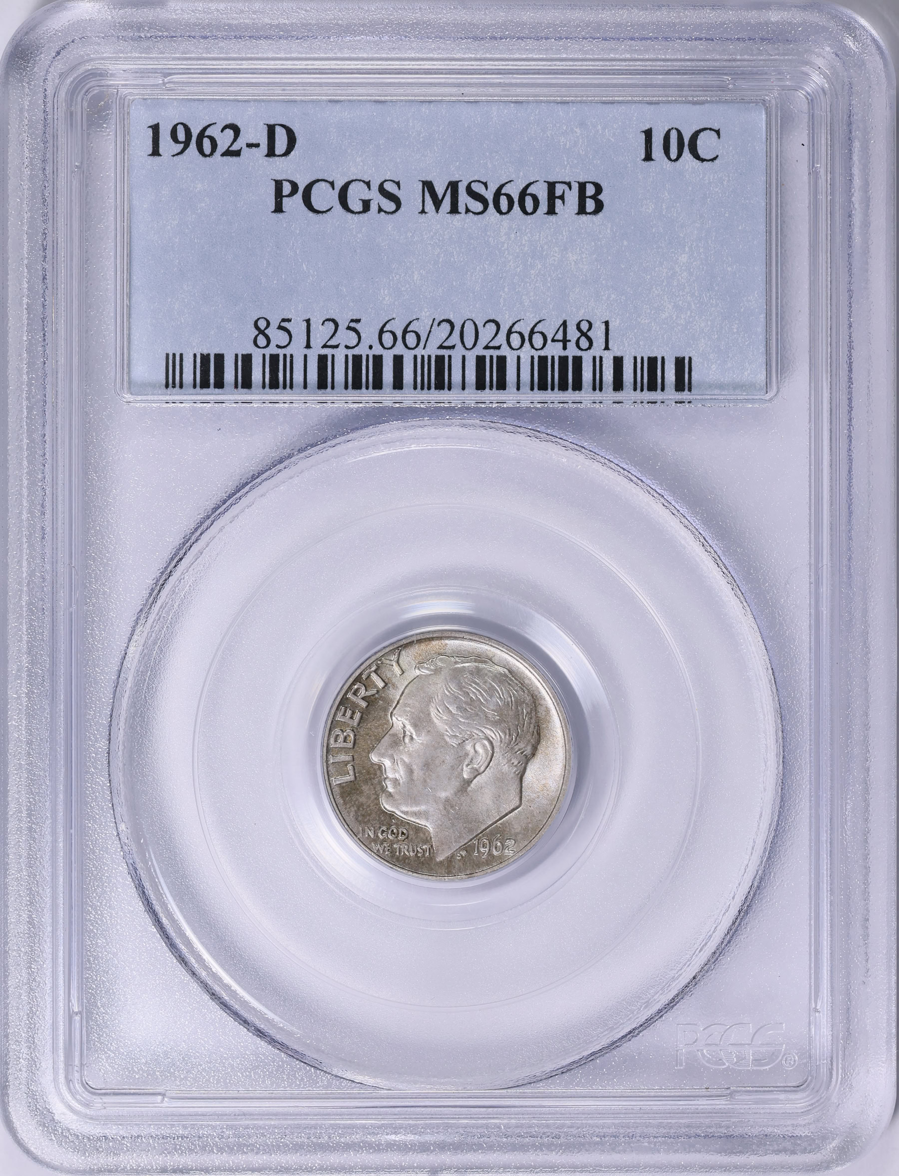 1962-D Roosevelt Dime PCGS MS-66 FB (Item 1846218) | GreatCollections ...