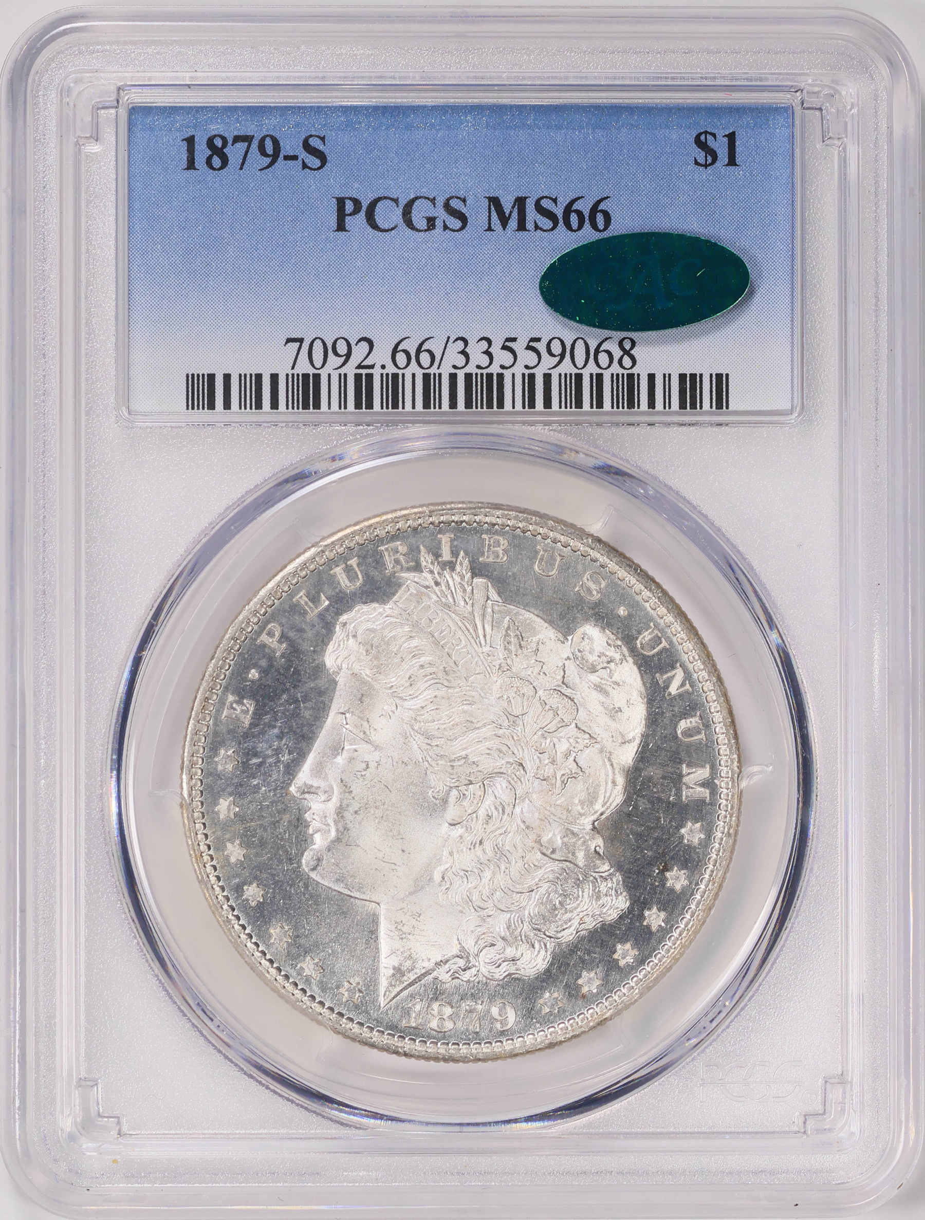 1879-S Morgan Silver Dollar PCGS MS-66 (CAC Green) (Item 1846257) | GreatCollections Coin Auctions
