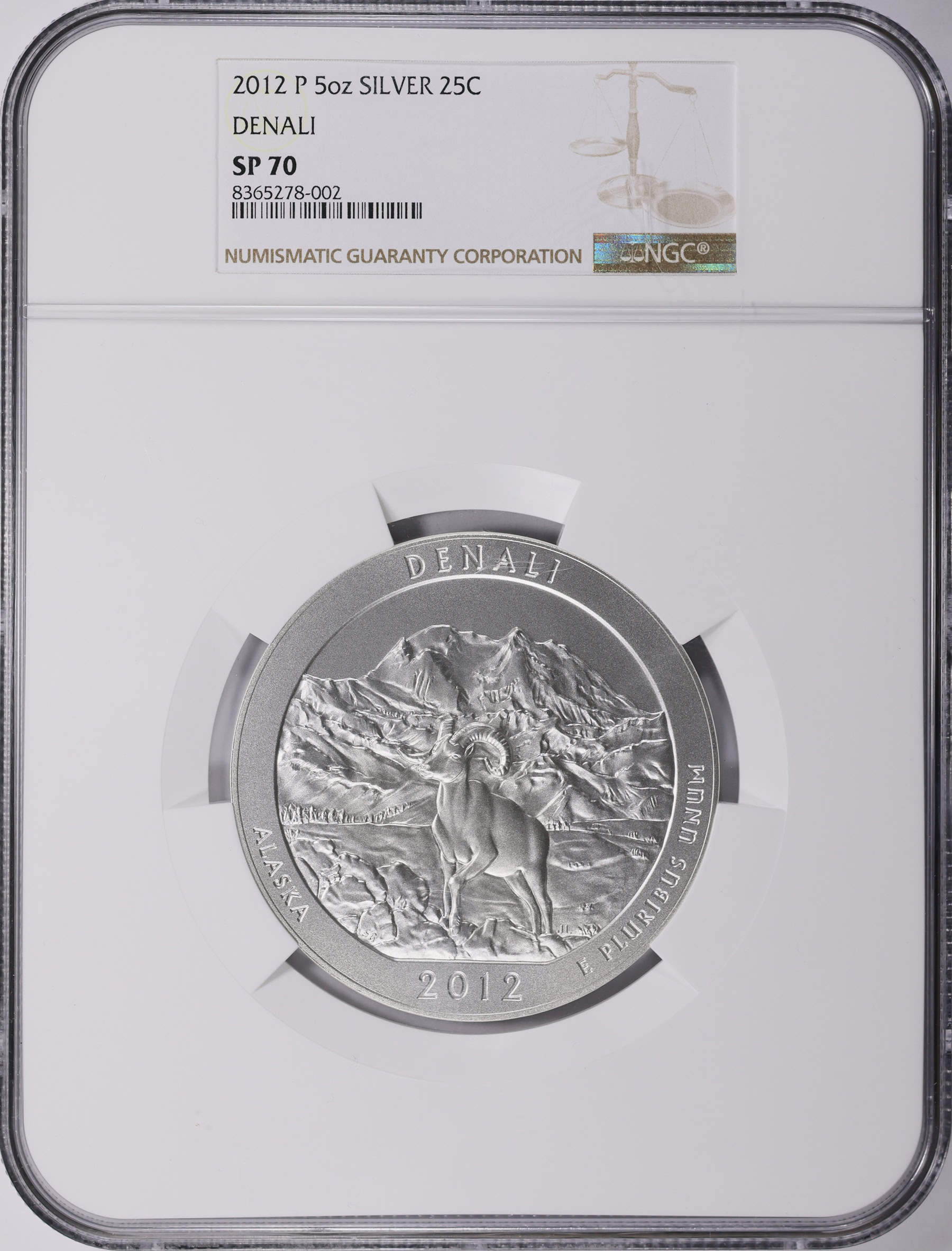 2012-P America the Beautiful 5 oz. Silver Quarter Denali NP NGC SP-70 ...