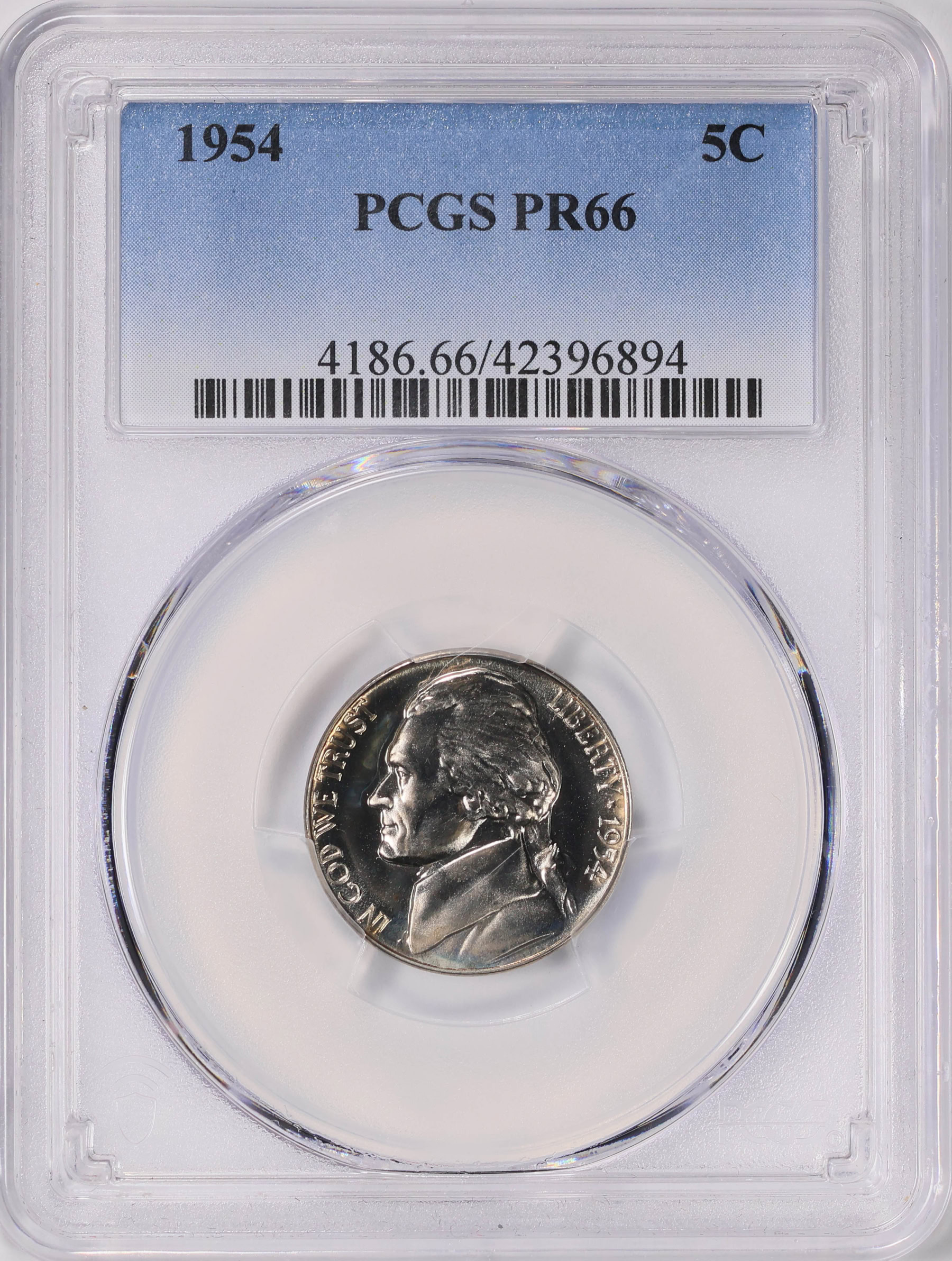 1954 Jefferson Nickel PCGS Proof-66 (Toned) (Item 1846364) | GreatCollections Coin Auctions
