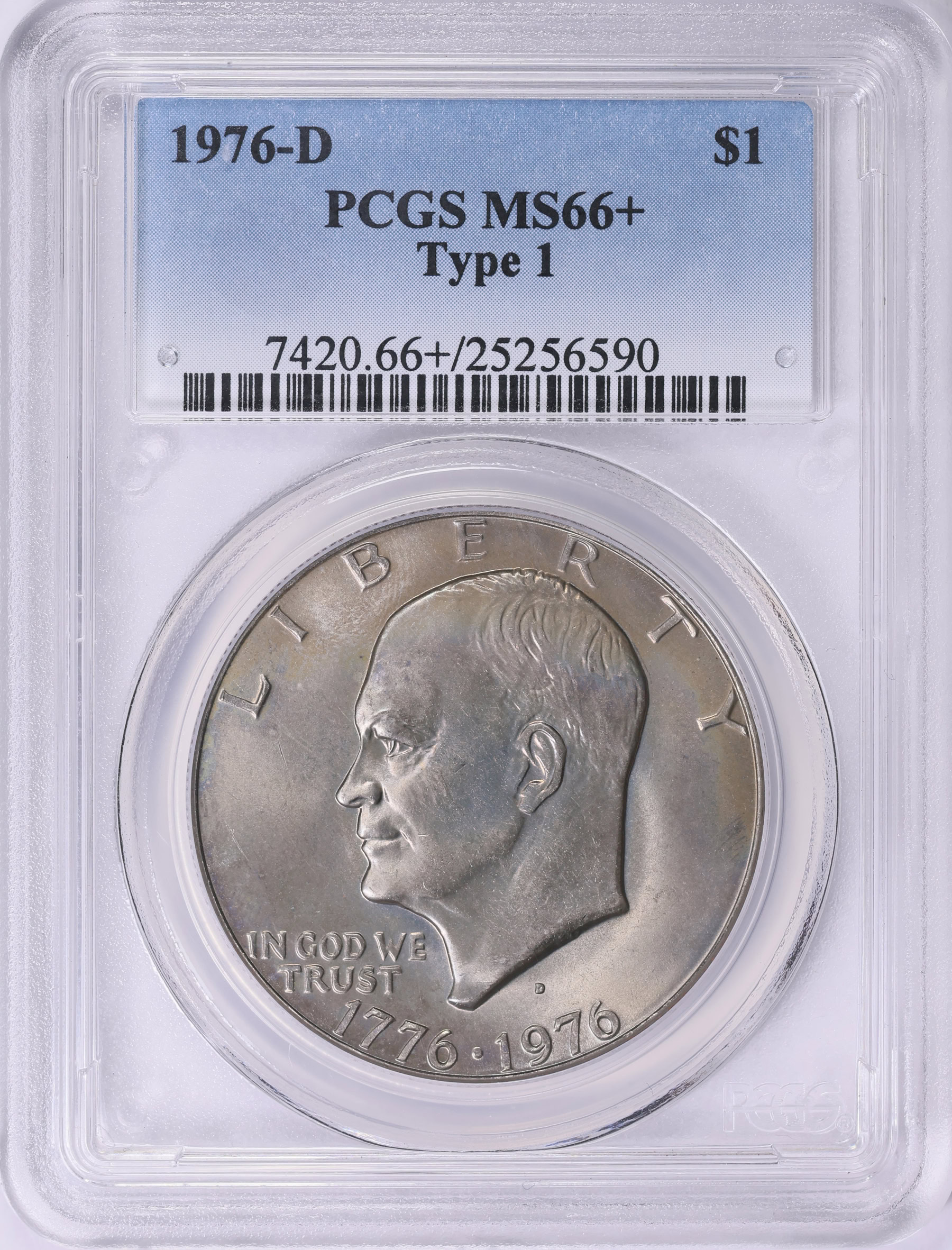 1976-D Eisenhower Dollar Type 1 PCGS MS-66+ (Toned) (Item 1846510) | GreatCollections Coin Auctions