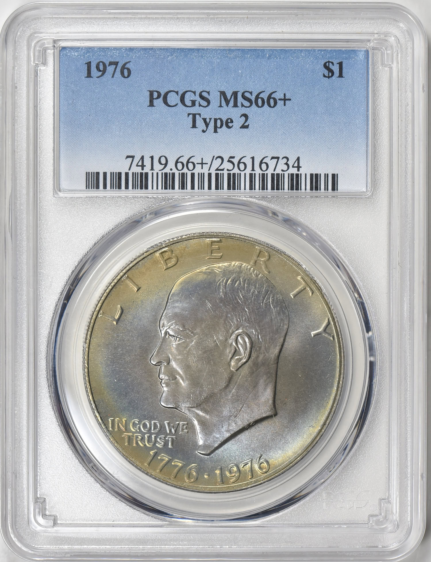 1976 Eisenhower Dollar Type 2 PCGS MS-66+ (Toned) (Item 1846513) | GreatCollections Coin Auctions