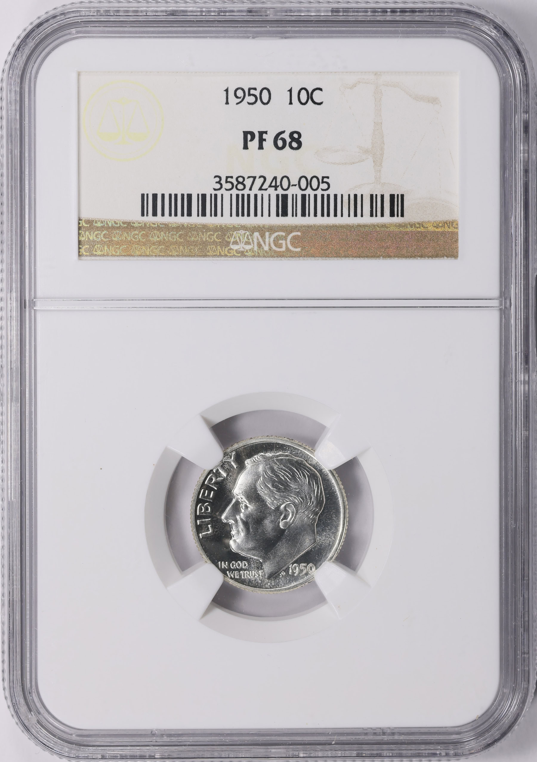 1950 Roosevelt Dime NGC Proof-68 (Item 1846523) | GreatCollections Coin ...