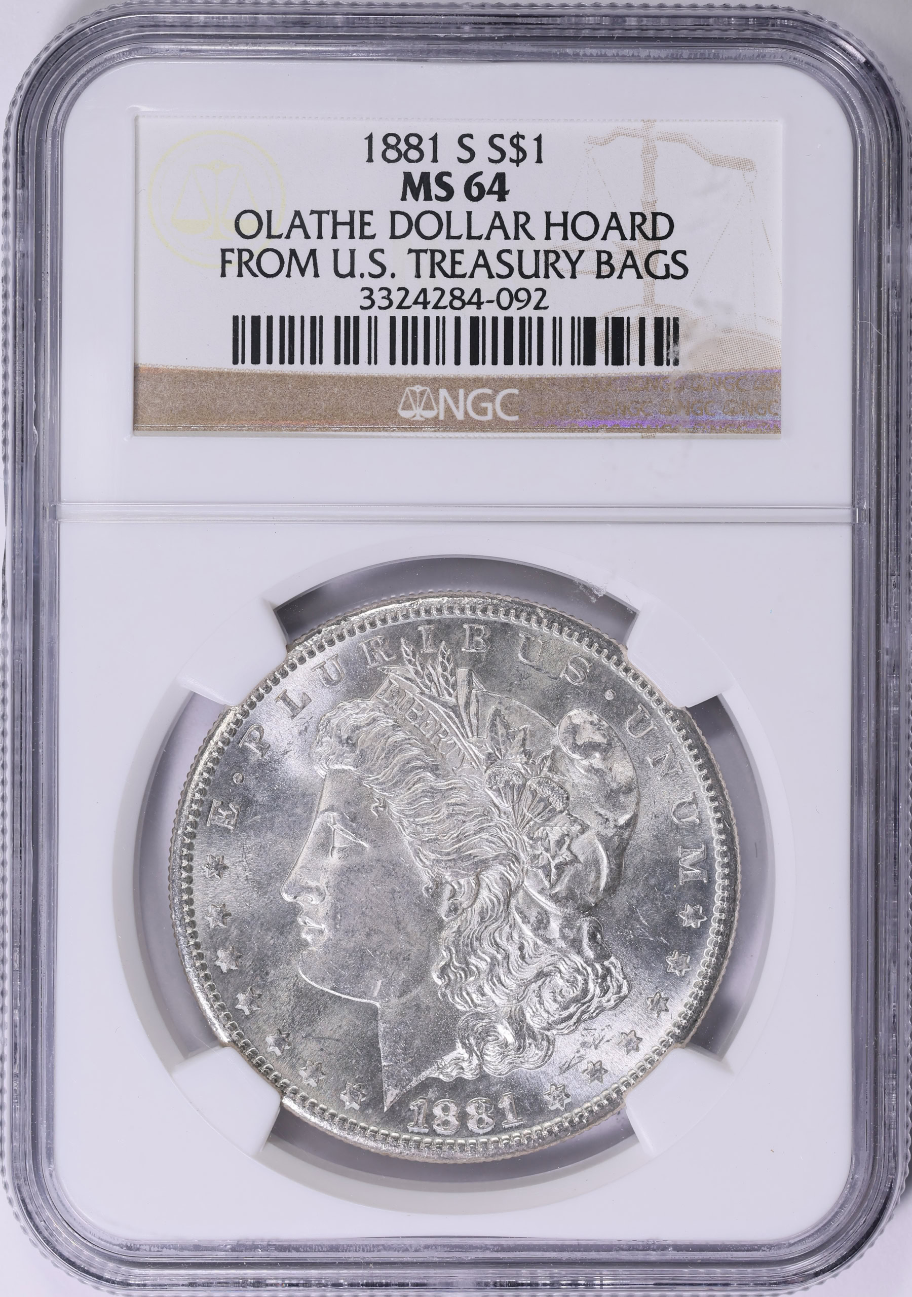 1881-S Morgan Silver Dollar NGC MS-64 (Olathe Dollar Hoard) (Item 1846549) | GreatCollections ...