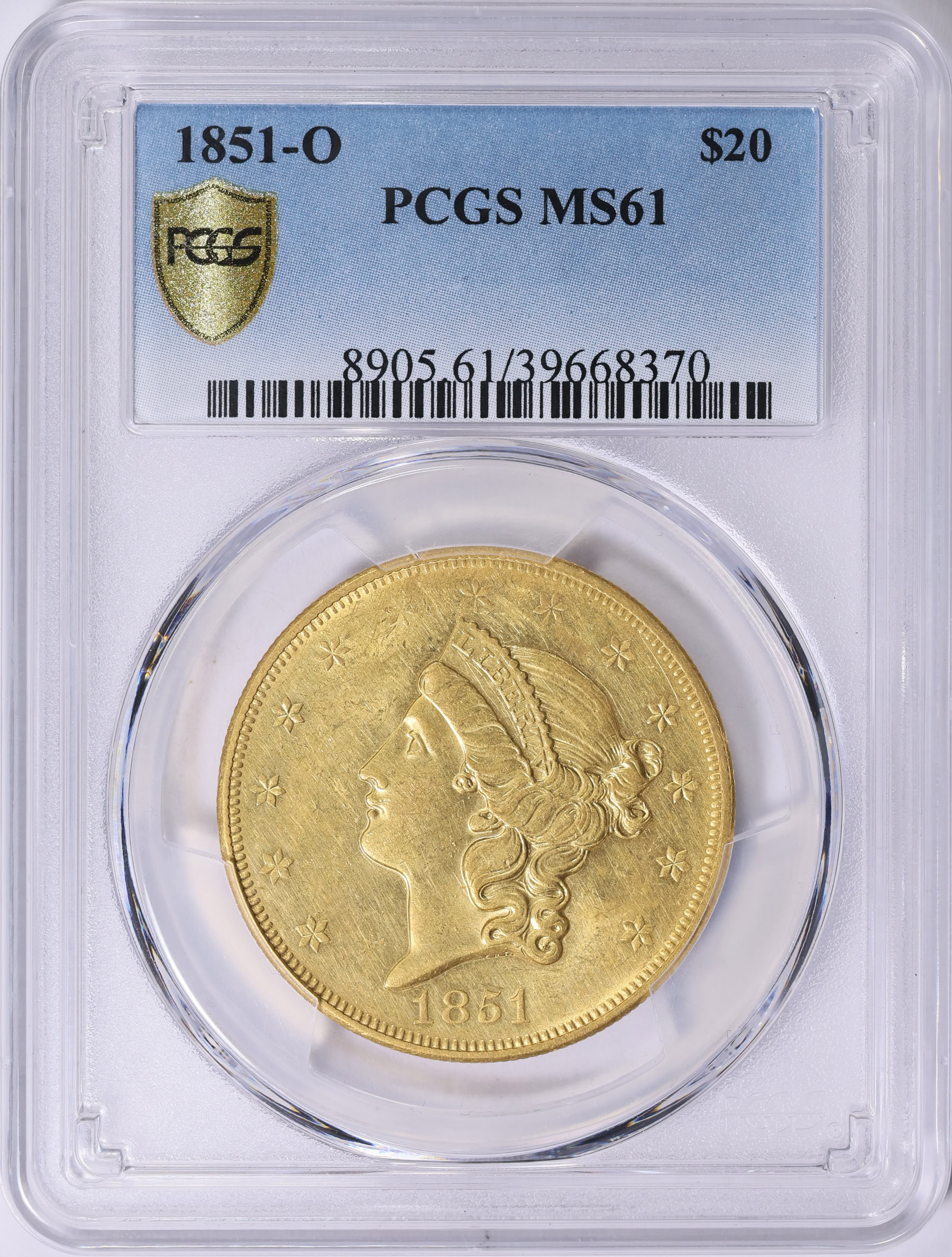 1851-O Liberty Gold Double Eagle PCGS MS-61 (Item 1846561) | GreatCollections Coin Auctions