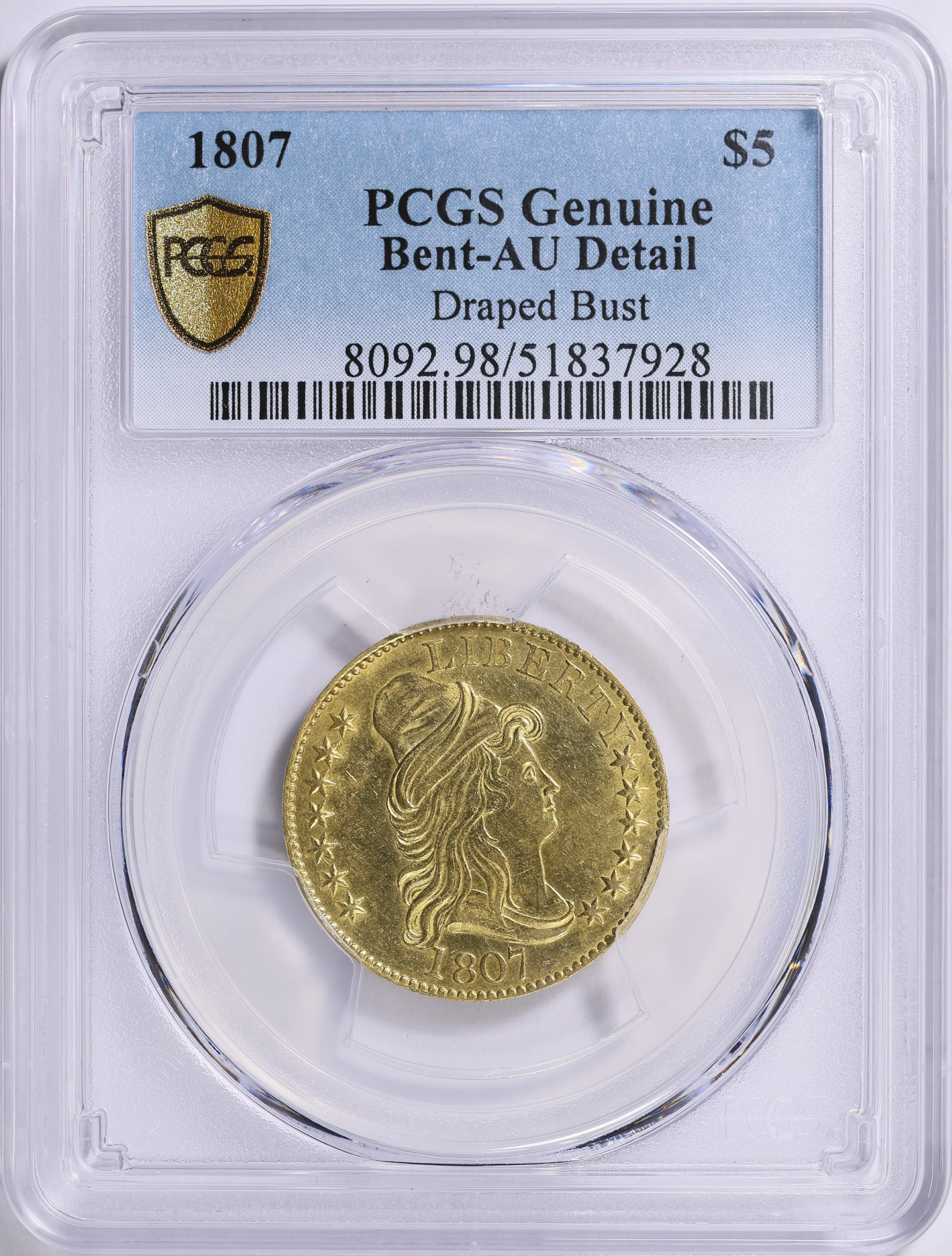 1807 Capped Bust Right Gold Half Eagle PCGS Genuine AU Details (Item ...
