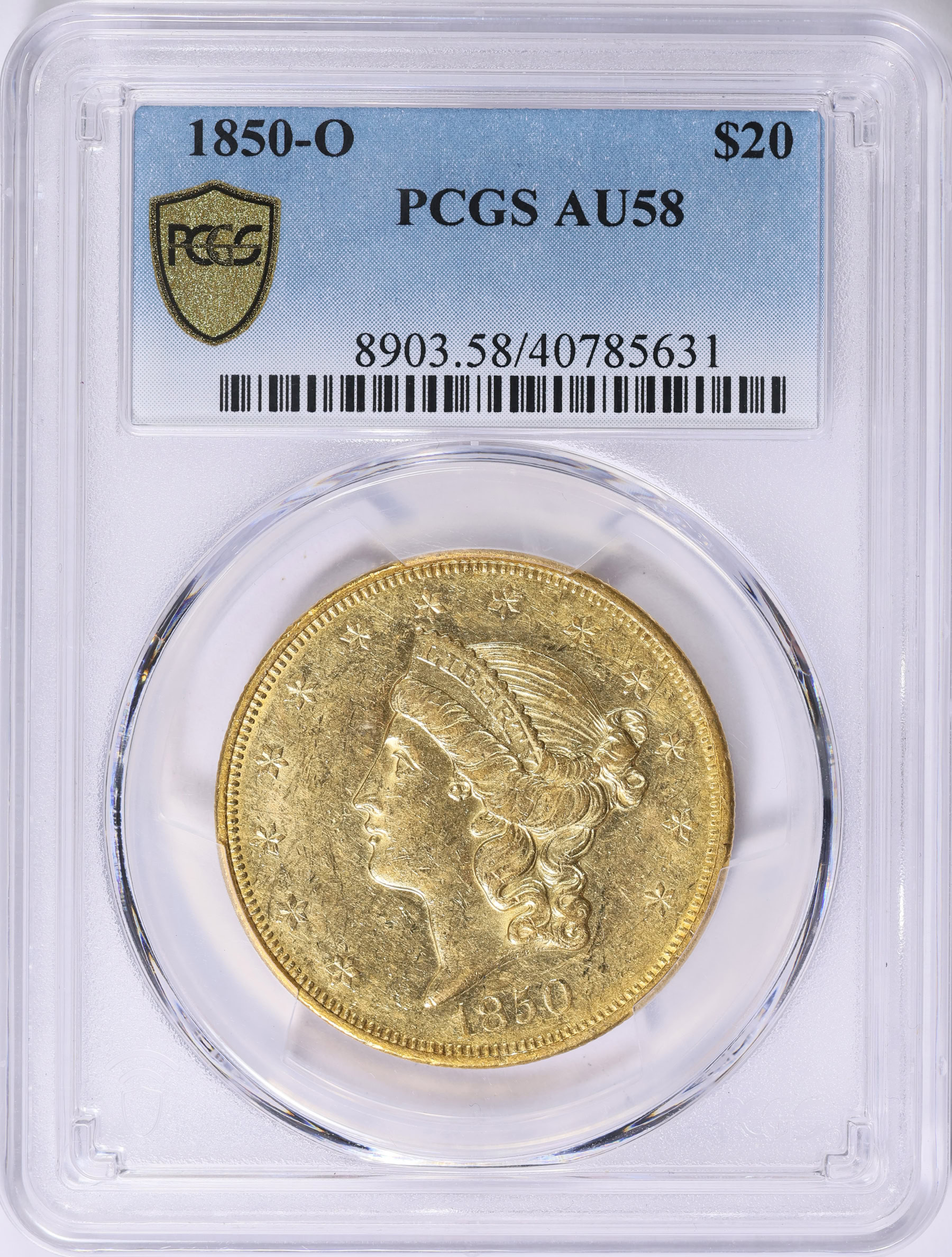 1850-O Liberty Gold Double Eagle PCGS AU-58 (Item 1846572) | GreatCollections Coin Auctions
