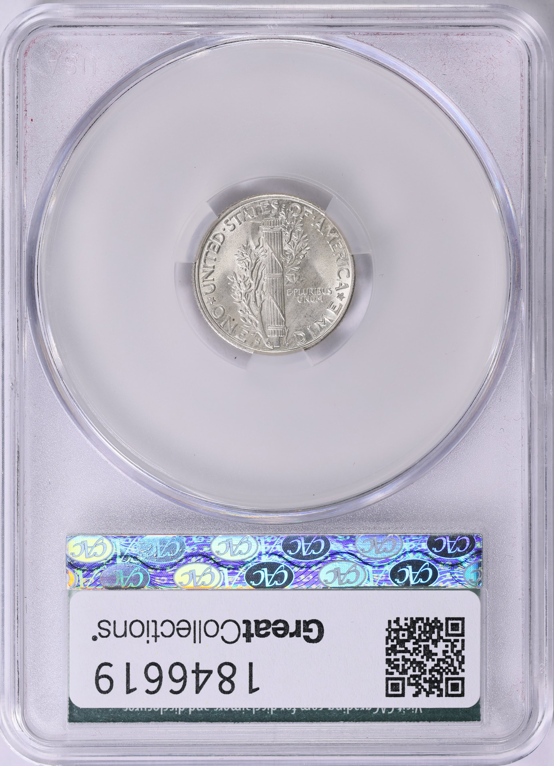 1943-S Mercury Dime Repunched Mintmark FS-501 CACG MS-63 FB (Item 1846619) | GreatCollections ...
