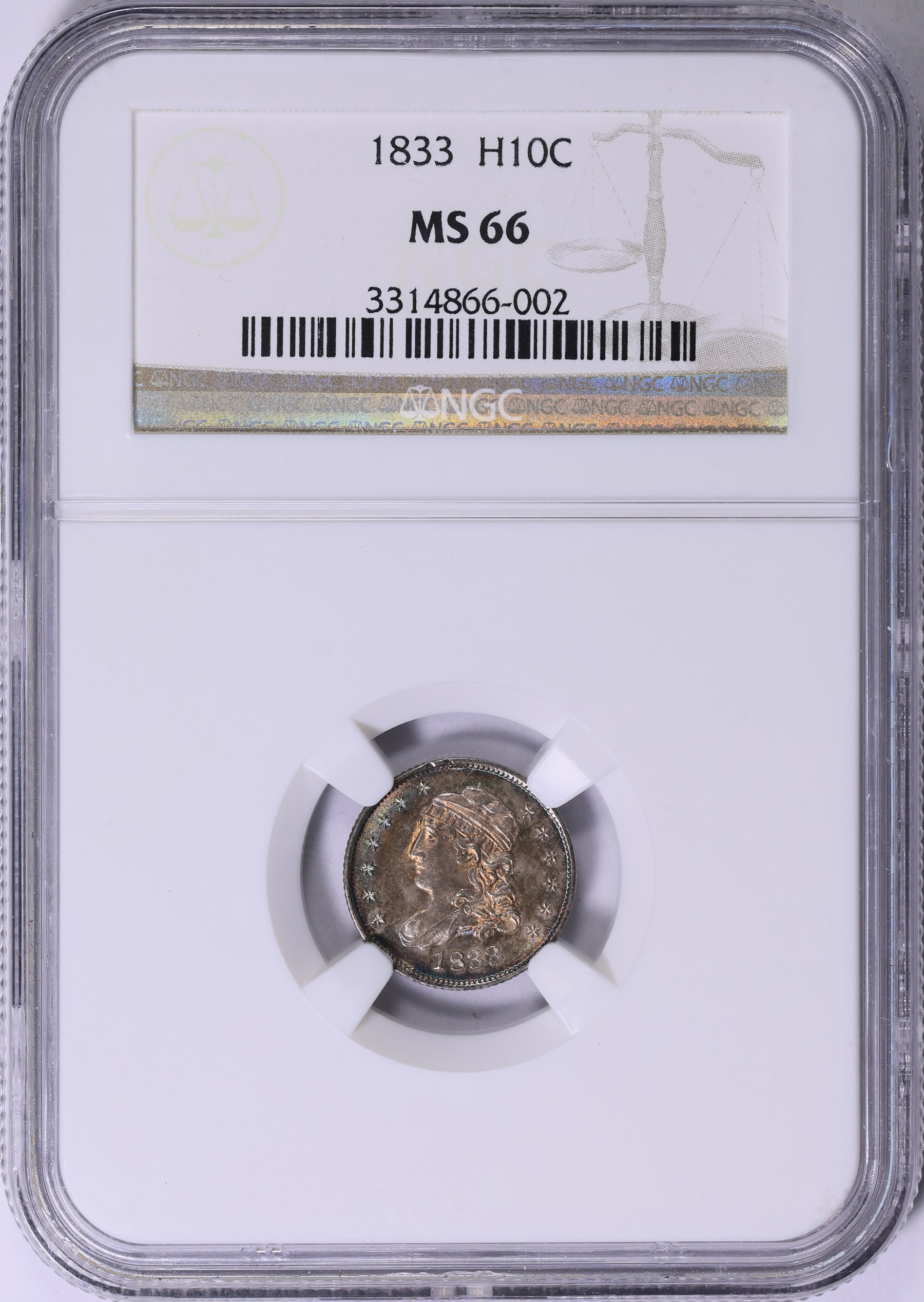 1833 Capped Bust Half Dime NGC MS-66 (Toned) (Item 1846624 ...