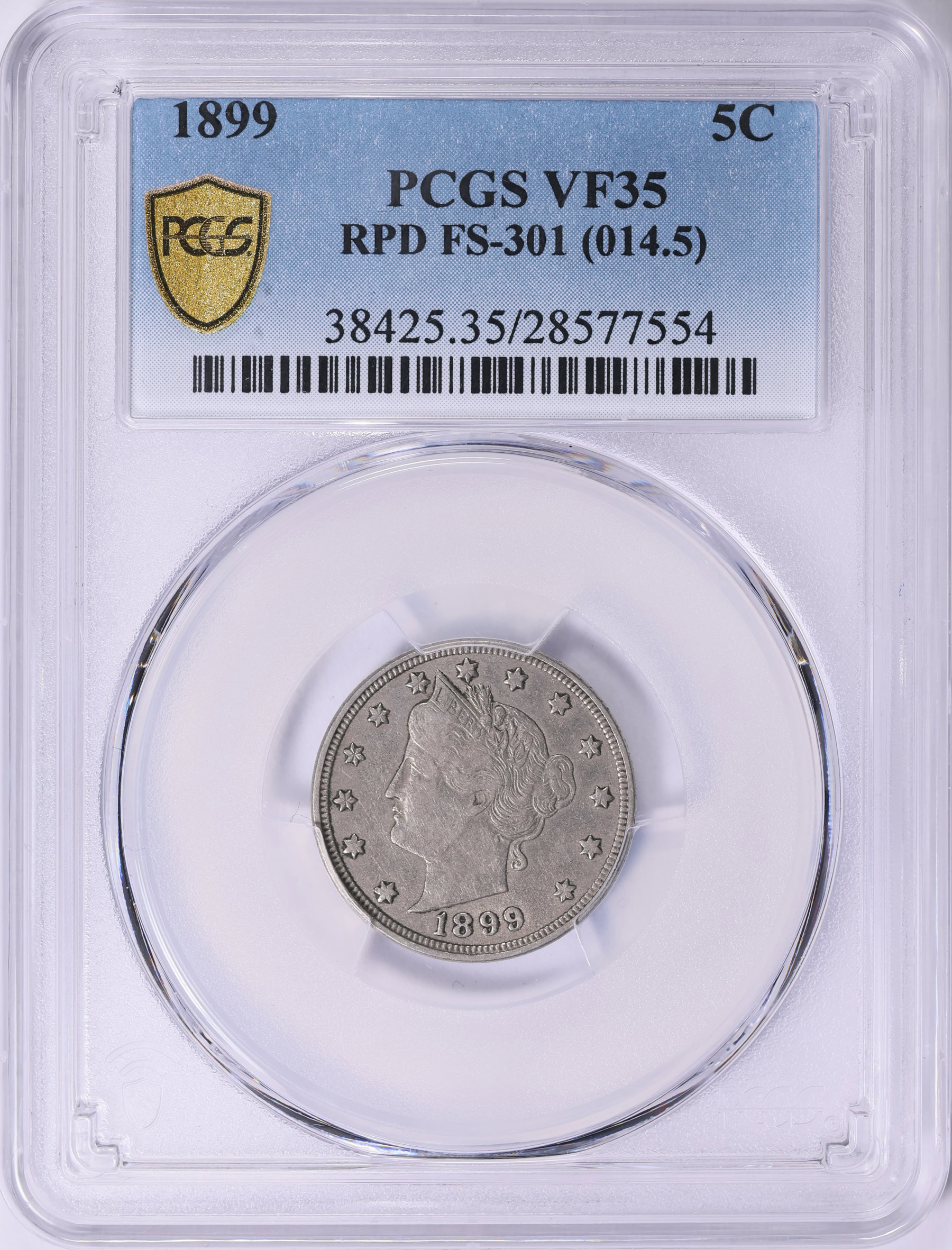1899 Liberty Nickel Repunched Date FS-301 (014.5) PCGS VF-35 (Item ...