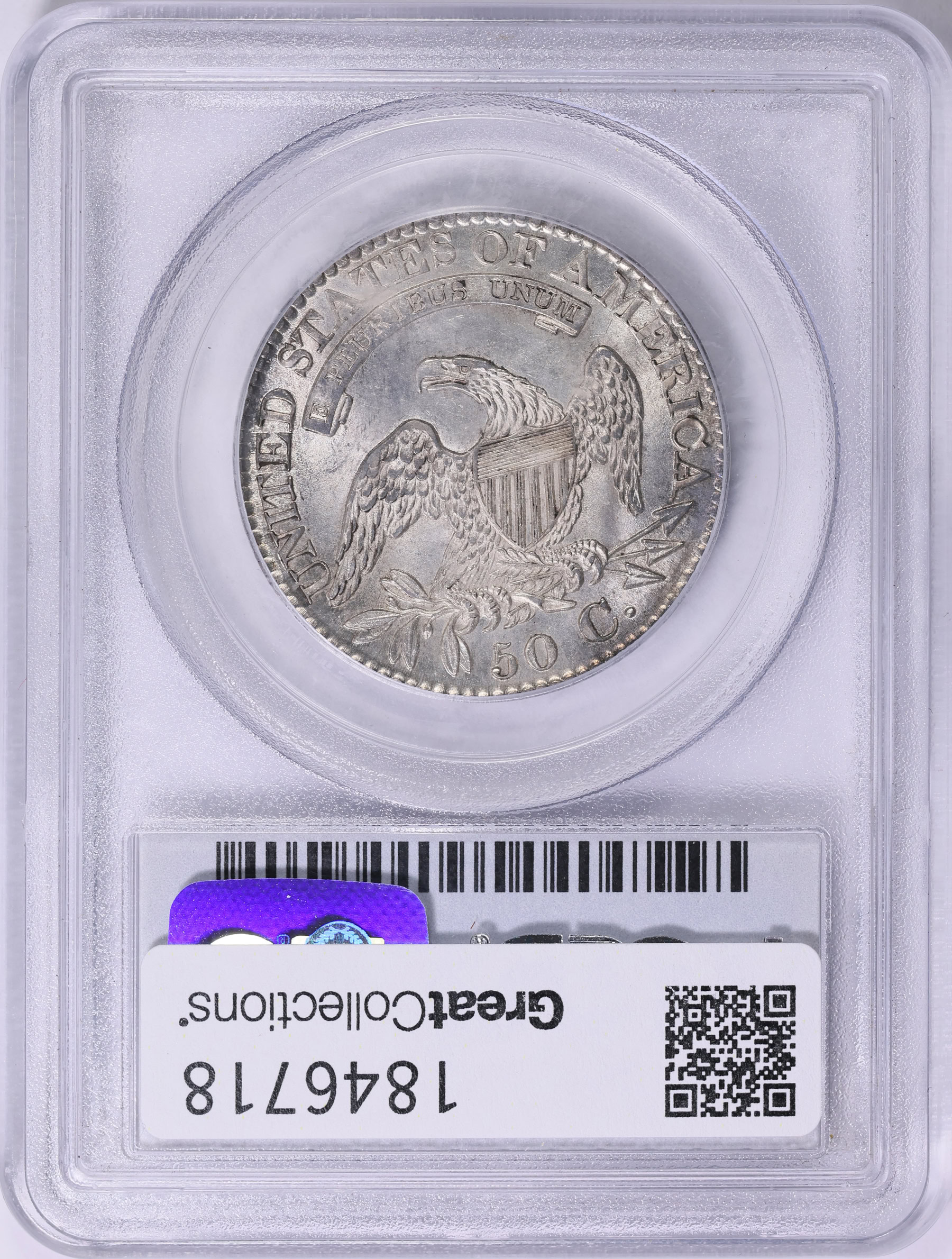 1827 Capped Bust Half Dollar Square Base 2 PCGS AU-58 (Item 1846718) | GreatCollections Coin ...