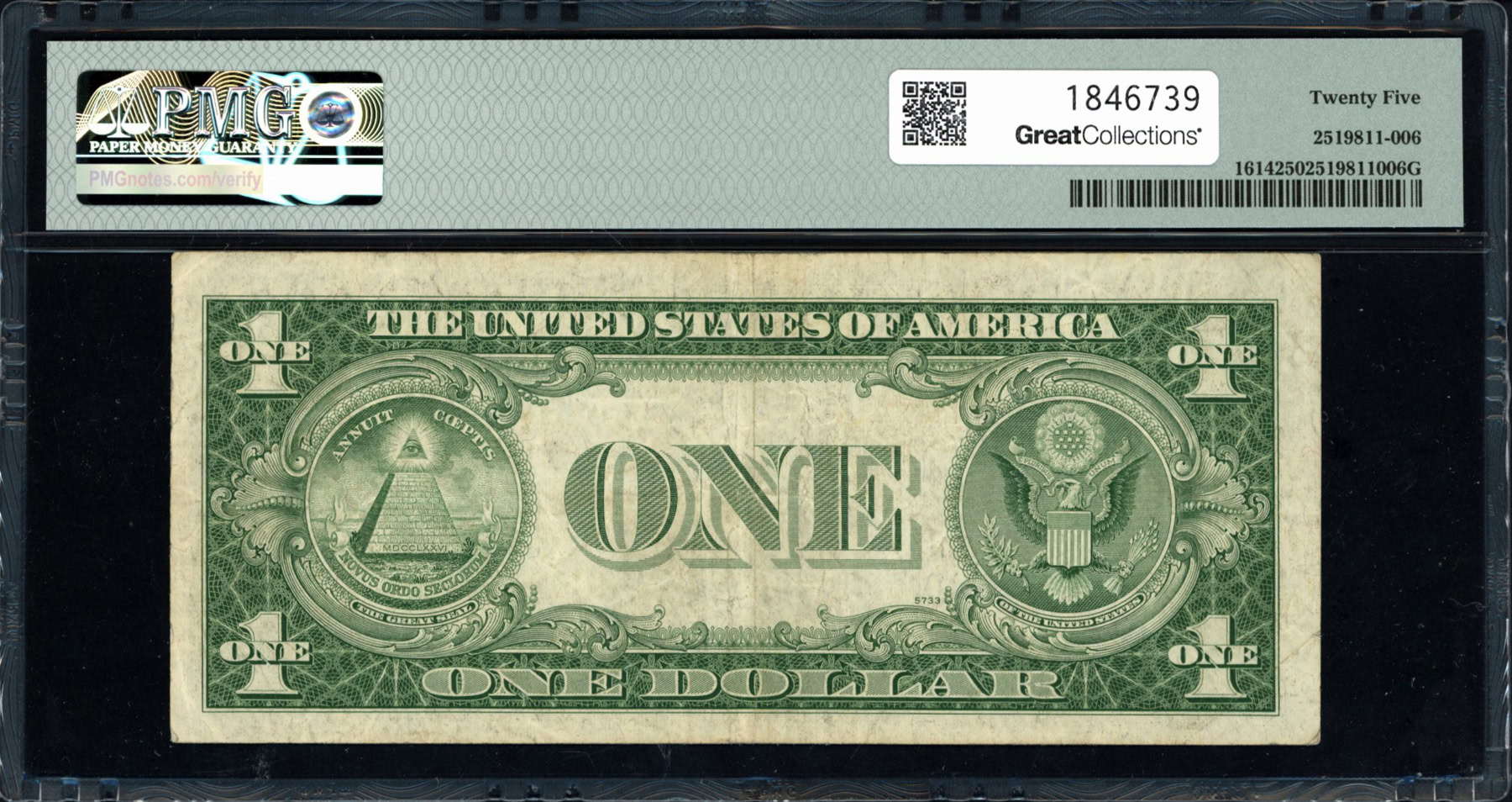 Fr. 1614 (WG Block) 1935E $1 Silver Certificate Error Note *Mismatched ...