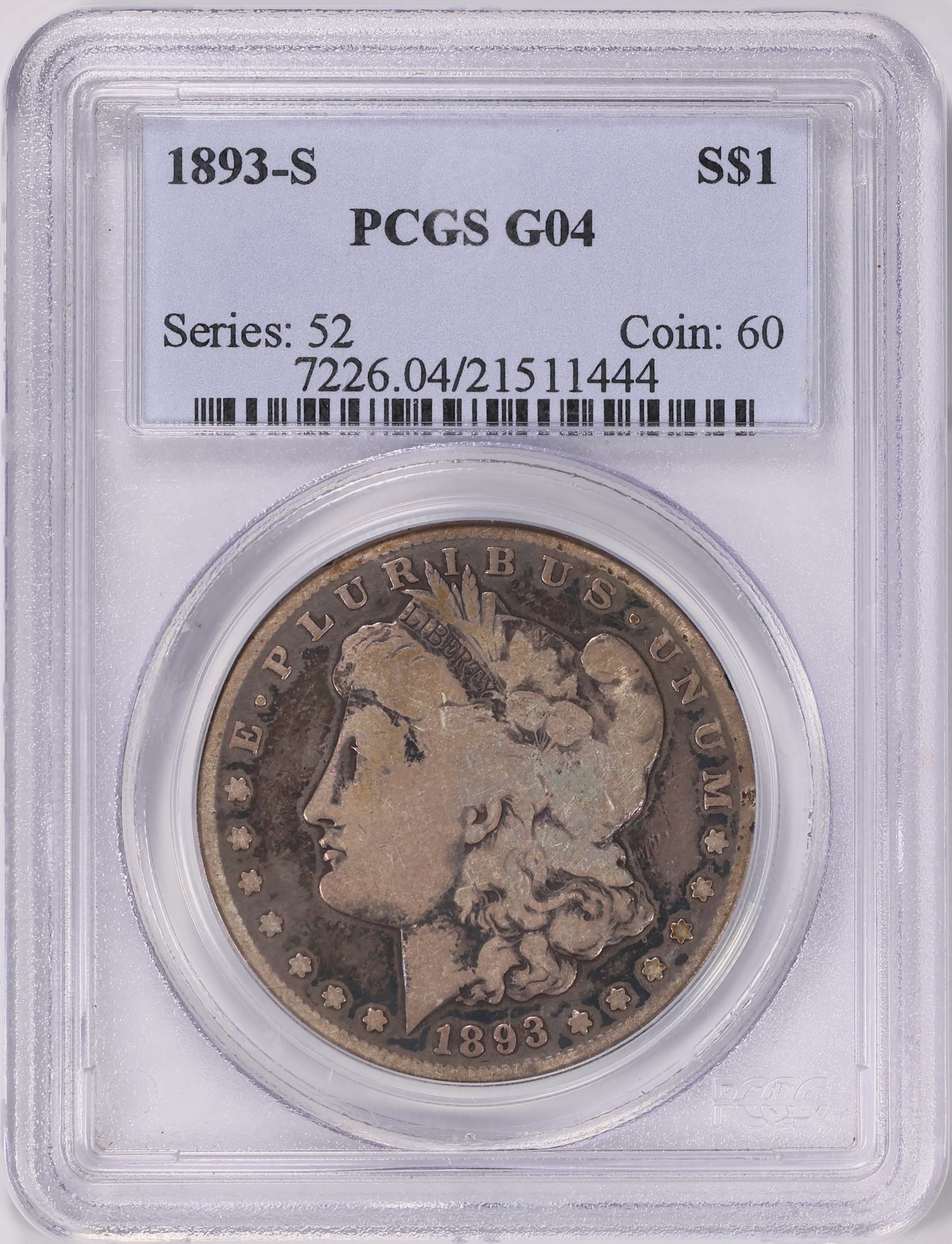 1893-S Morgan Silver Dollar PCGS G-04 (Item 1846847) | GreatCollections Coin Auctions