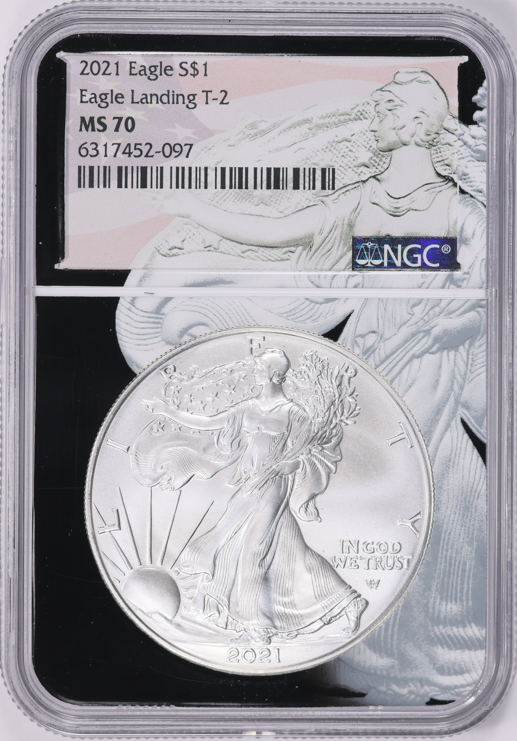 2021 $1 Silver Eagle Type 2 NGC MS-70 (Silver Eagle Frame Holder) (Item 1846851 ...