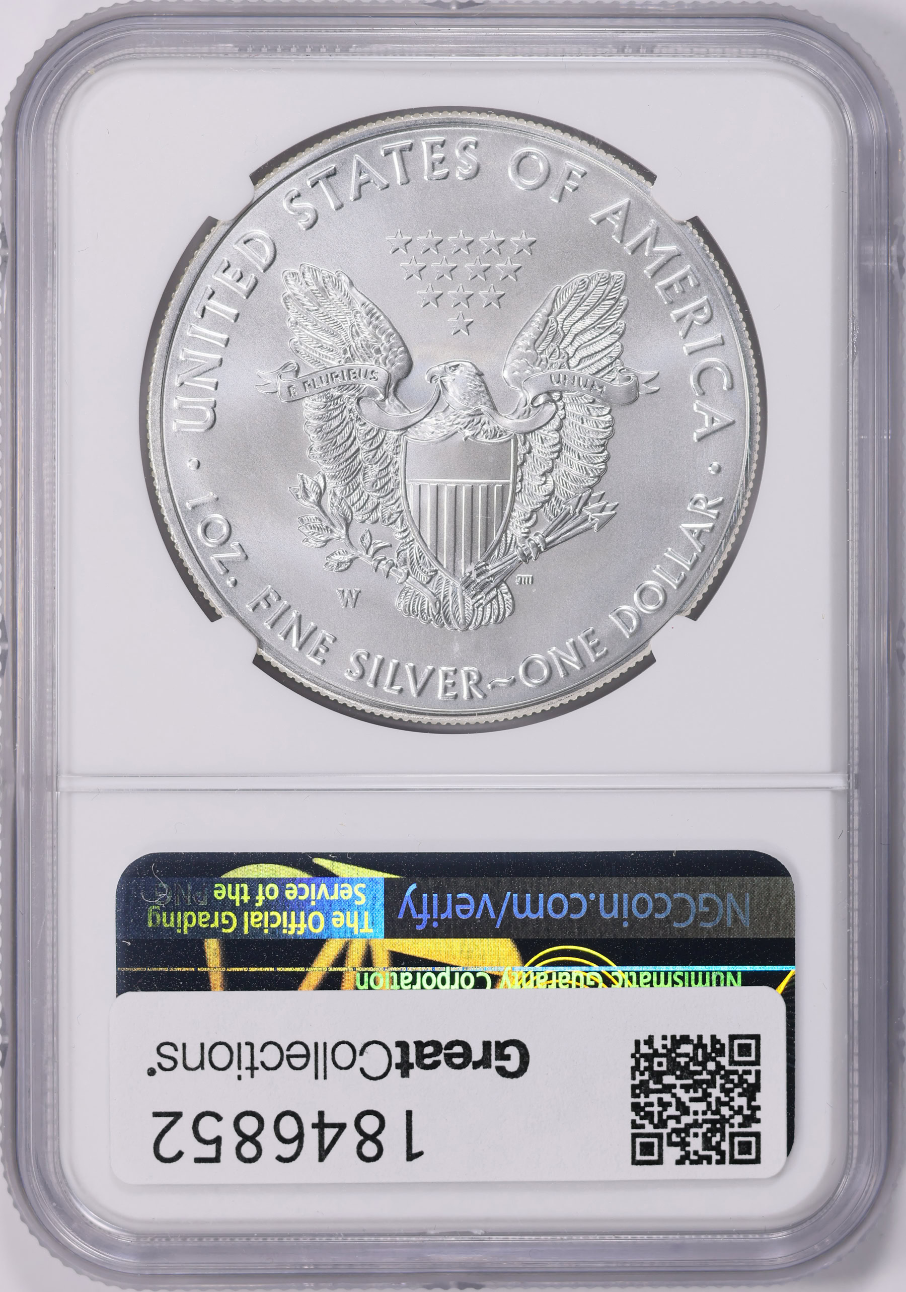 2020-W $1 Silver Eagle Burnished NGC MS-69 (Item 1846852) | GreatCollections Coin Auctions