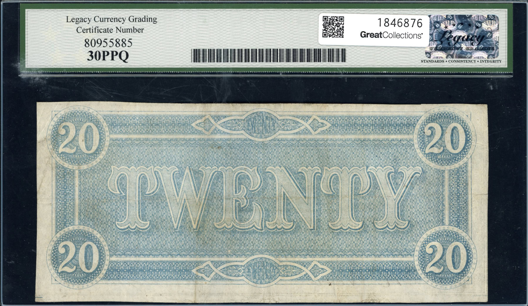T-67 Confederate States of America 1864 $20 Note Legacy Very Fine 30 ...