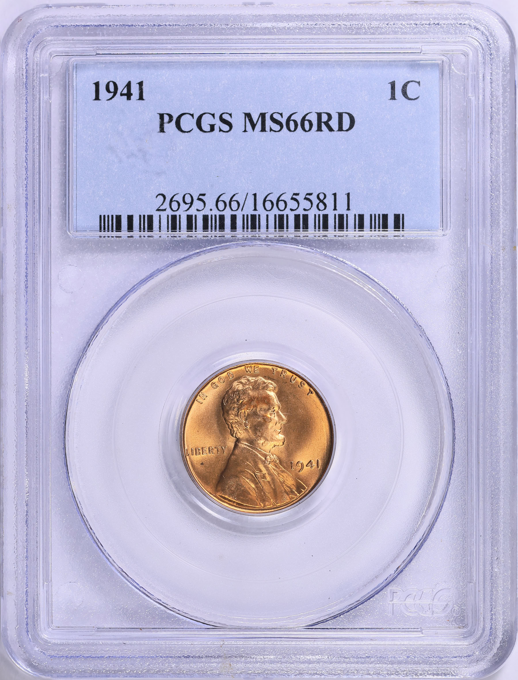 1941 Lincoln Cent PCGS MS-66 RD (Item 1846890) | GreatCollections Coin Auctions