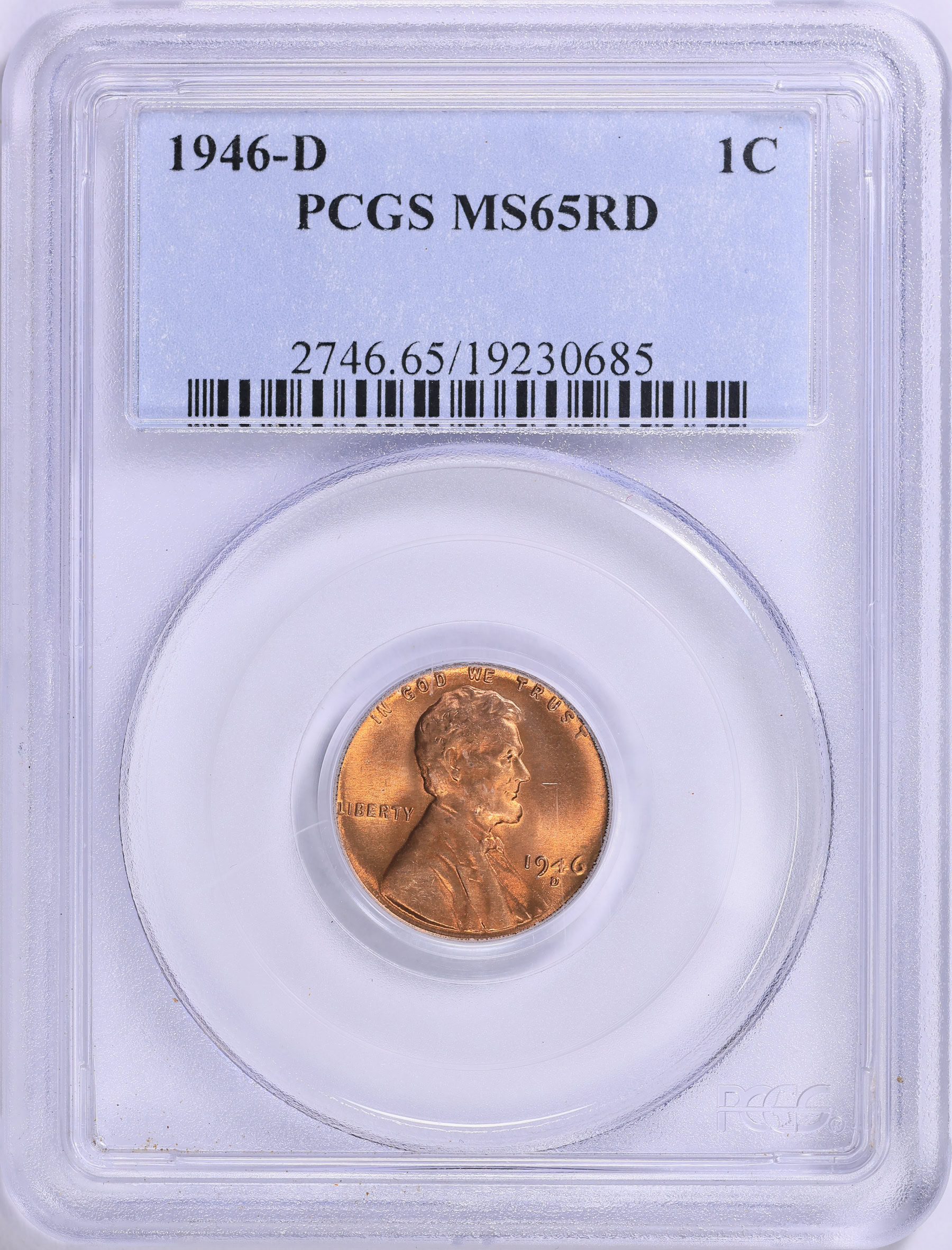 1946-D Lincoln Cent PCGS MS-65 RD (Item 1846896) | GreatCollections Coin Auctions
