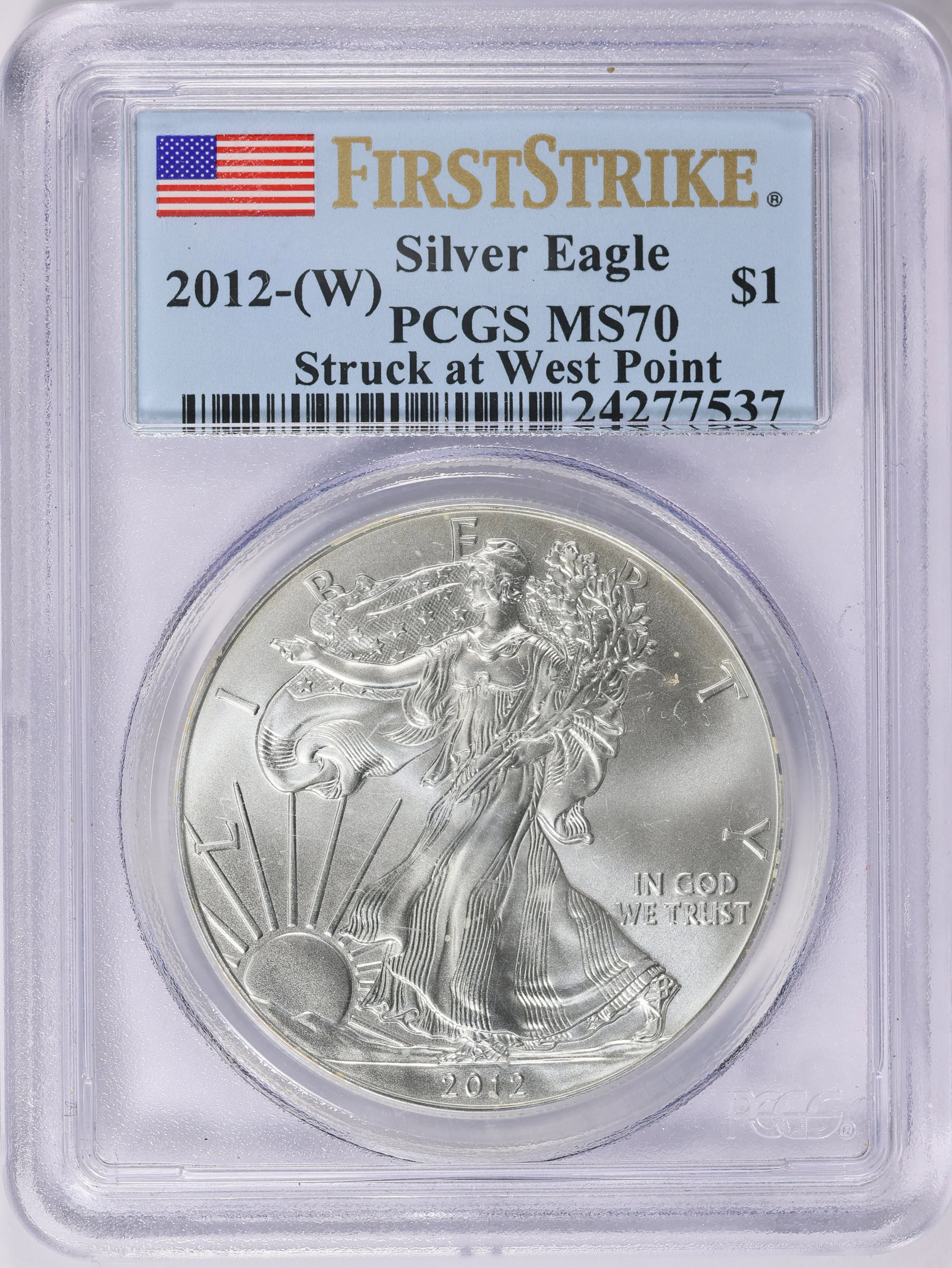 2012-(W) $1 Silver Eagle First Strike. Struck at West Point PCGS MS-70 (Item 1846941 ...