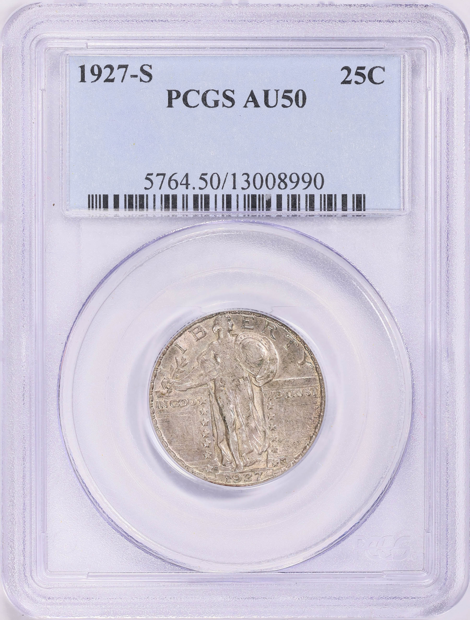 1927-S Standing Liberty Quarter PCGS AU-50 (Item 1846975 ...