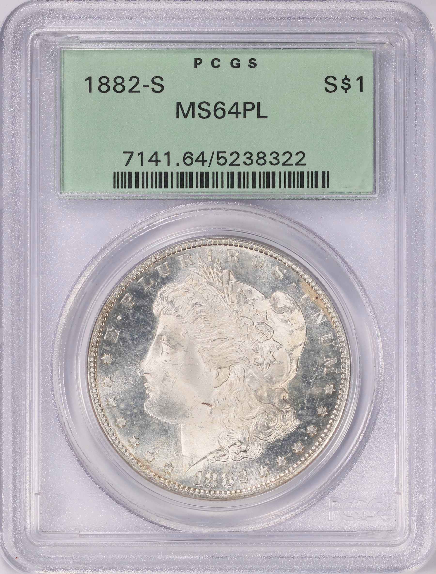 1882-S Morgan Silver Dollar PCGS MS-64 PL OGH (Item 1847032) | GreatCollections Coin Auctions