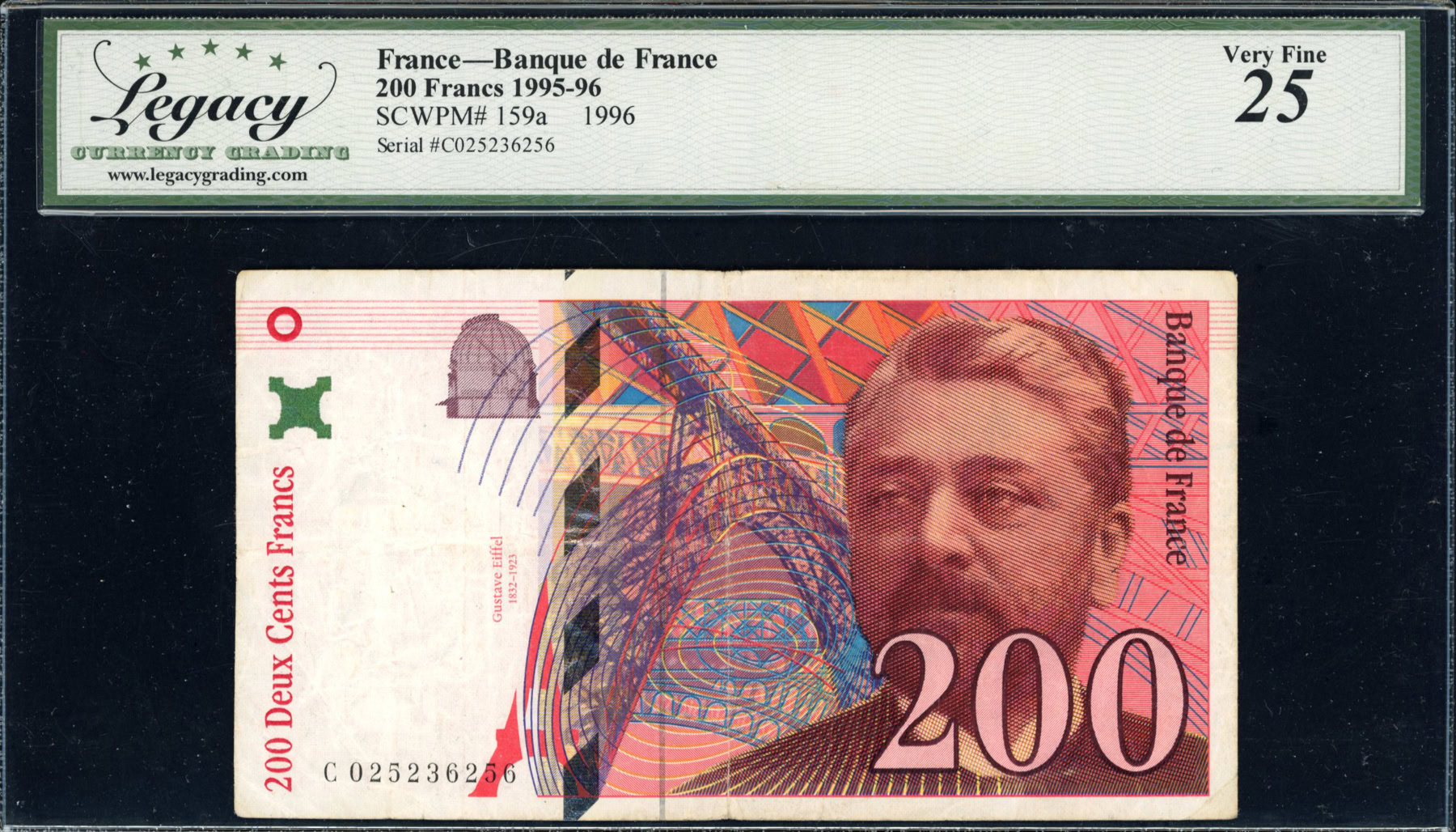 France 1996 200 Francs Banque de France Note SCWPM-159a Legacy Very ...