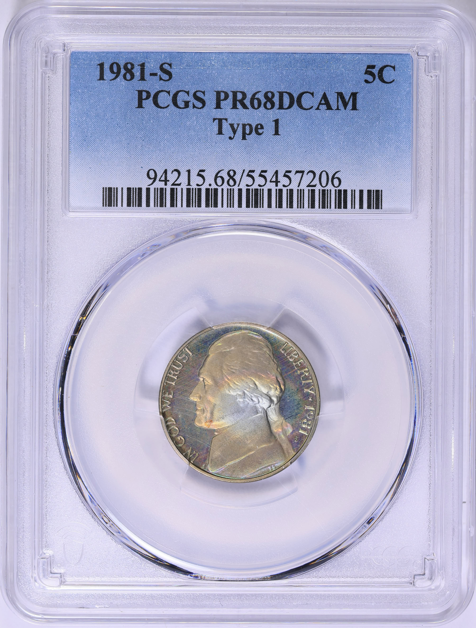 1981-S Jefferson Nickel Type 1 PCGS Proof-68 DCAM (Toned) (Item 1847326 ...