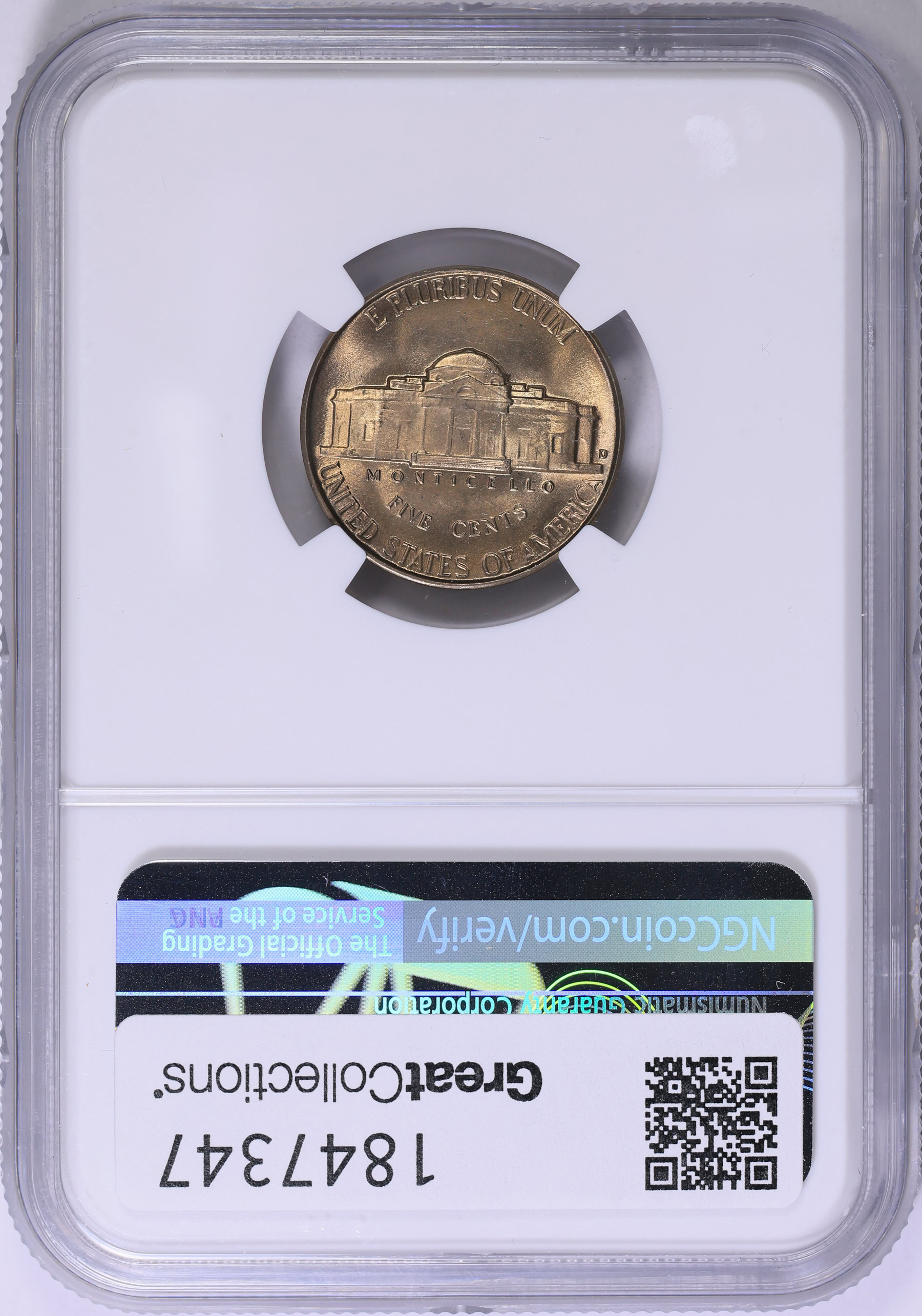 1950-D Jefferson Nickel NGC MS-67 5FS (Item 1847347) | GreatCollections ...