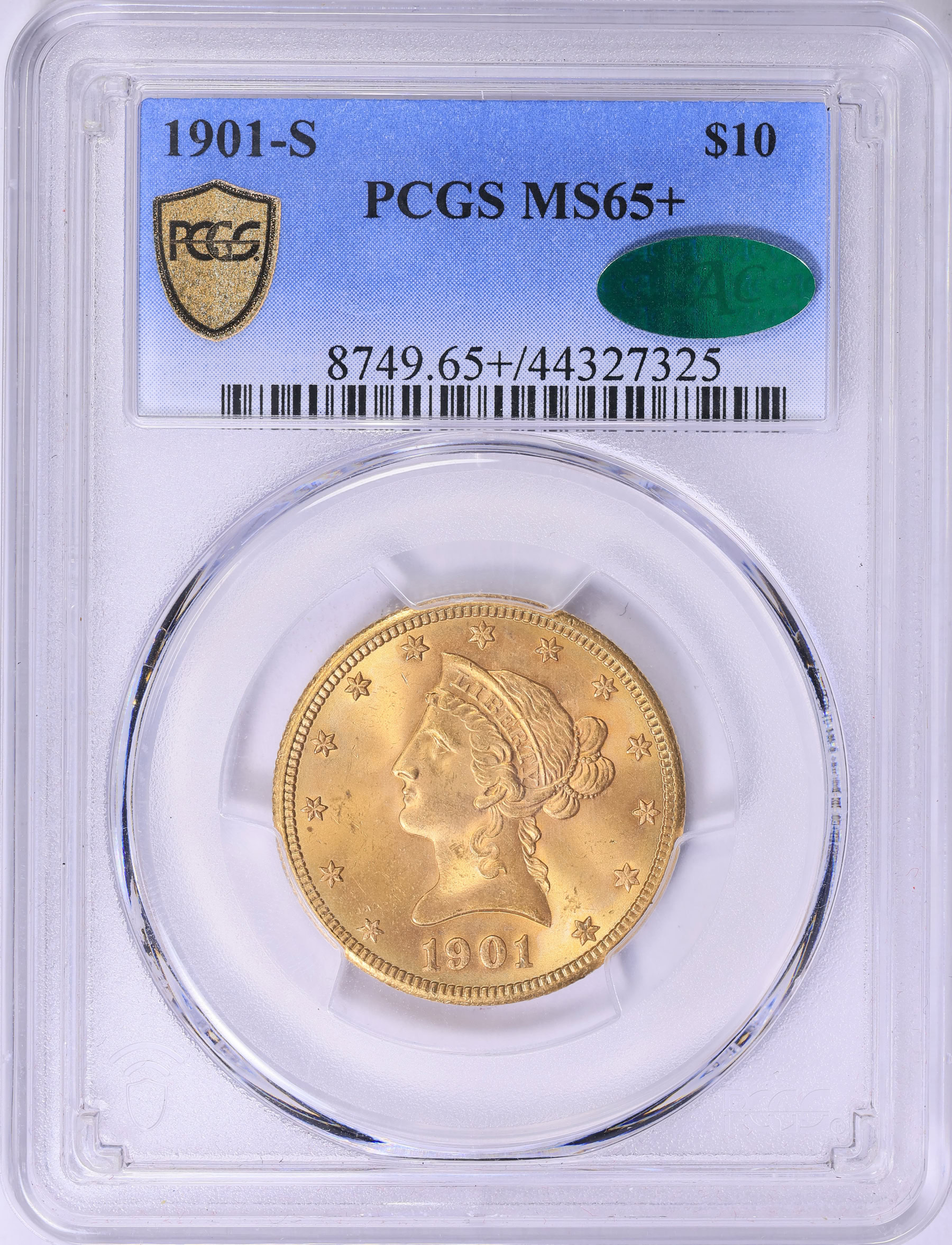 1901-S Liberty Gold Eagle PCGS MS-65+ (CAC Green) (Item 1847355) | GreatCollections Coin Auctions