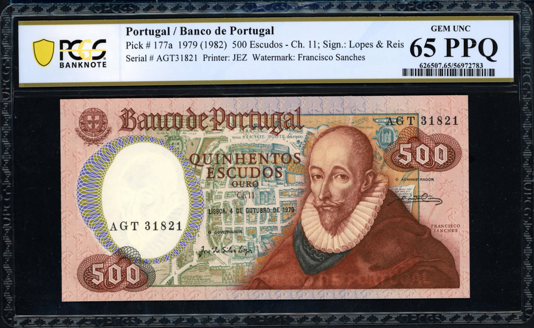 Portugal 1979 (1982) 500 Escudos Banco de Portugal Note SCWPM-177a PCGS ...